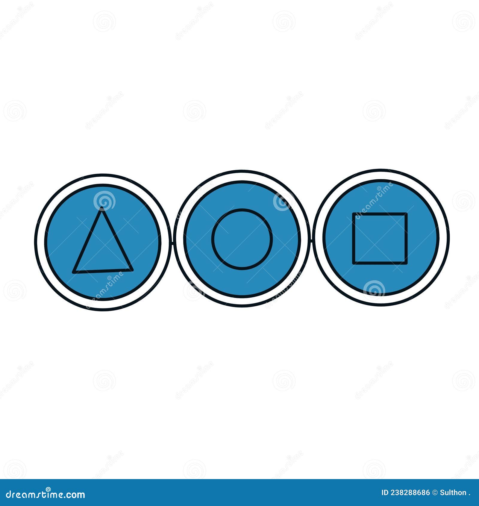 Simple and Cool Triangle, Circle, and Square Icons Stock Illustration ...