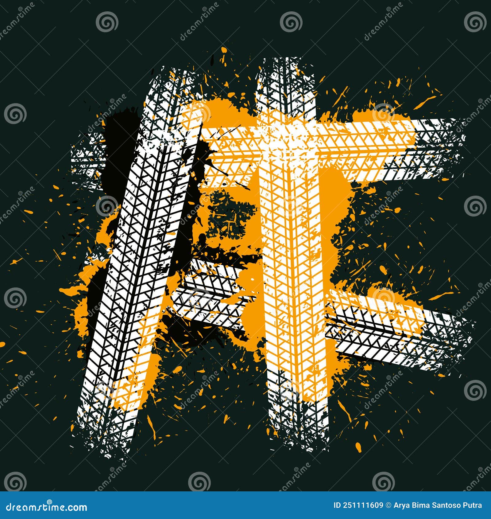 Simple Cool Vehicle Tire Tracks Abstract Background Stock Vector ...