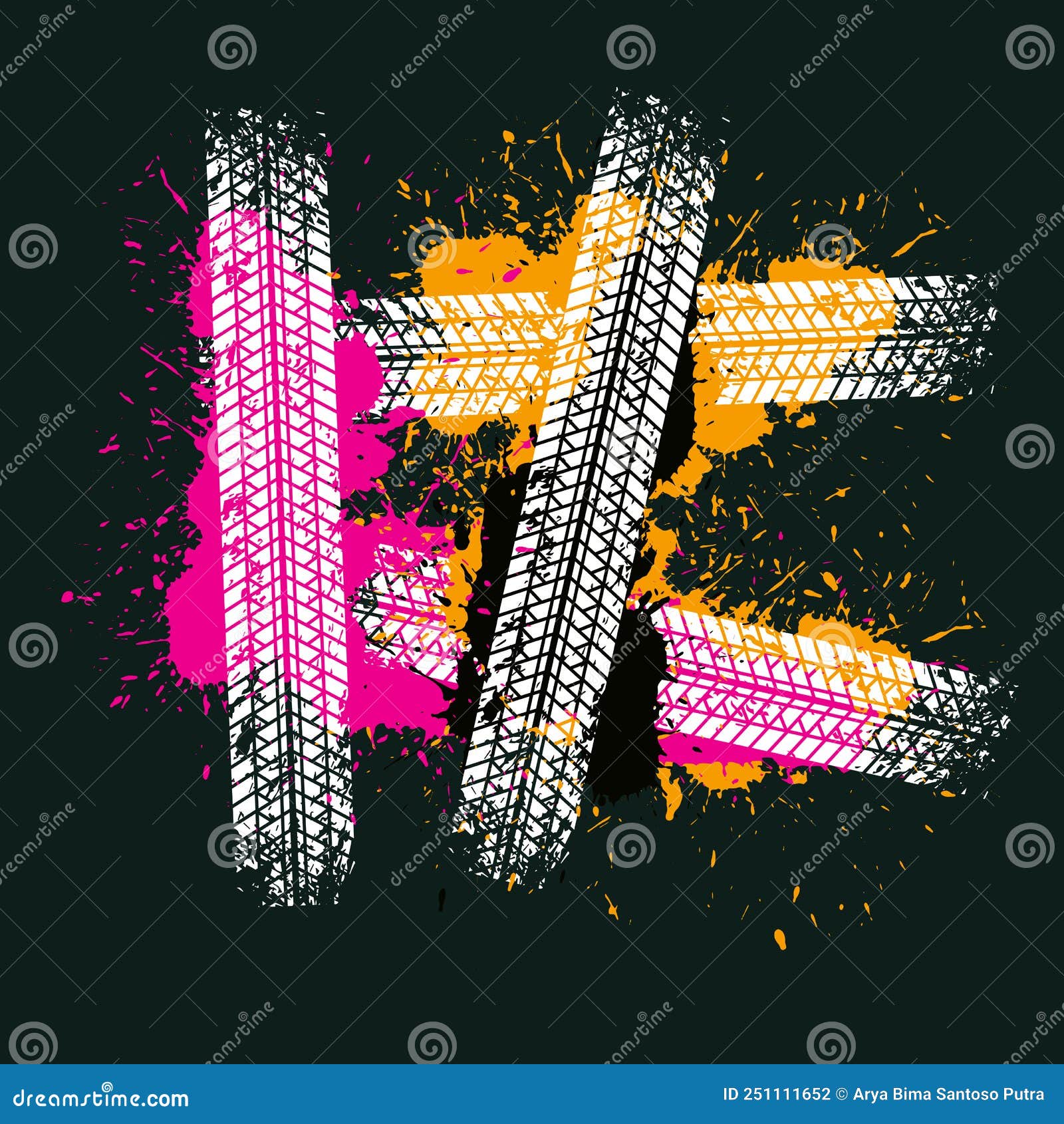 Simple Cool Vehicle Tire Tracks Abstract Background Stock Vector ...