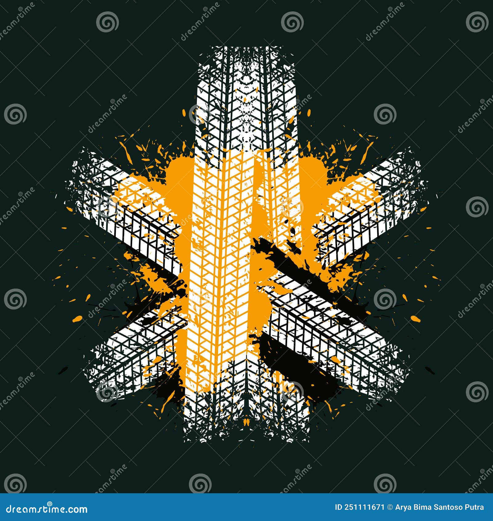 Simple Cool Vehicle Tire Tracks Abstract Background Stock Vector ...