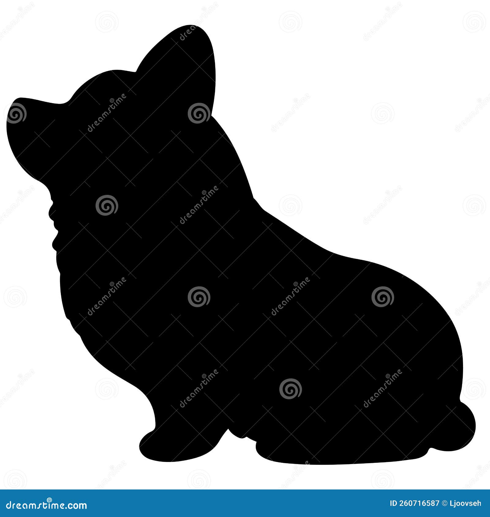 Simple Corgi Silhouette Sitting in Side View Stock Vector ...