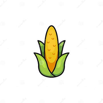Simple Flat Corn Logo Icon Symbol Illustration Vector Stock Vector ...