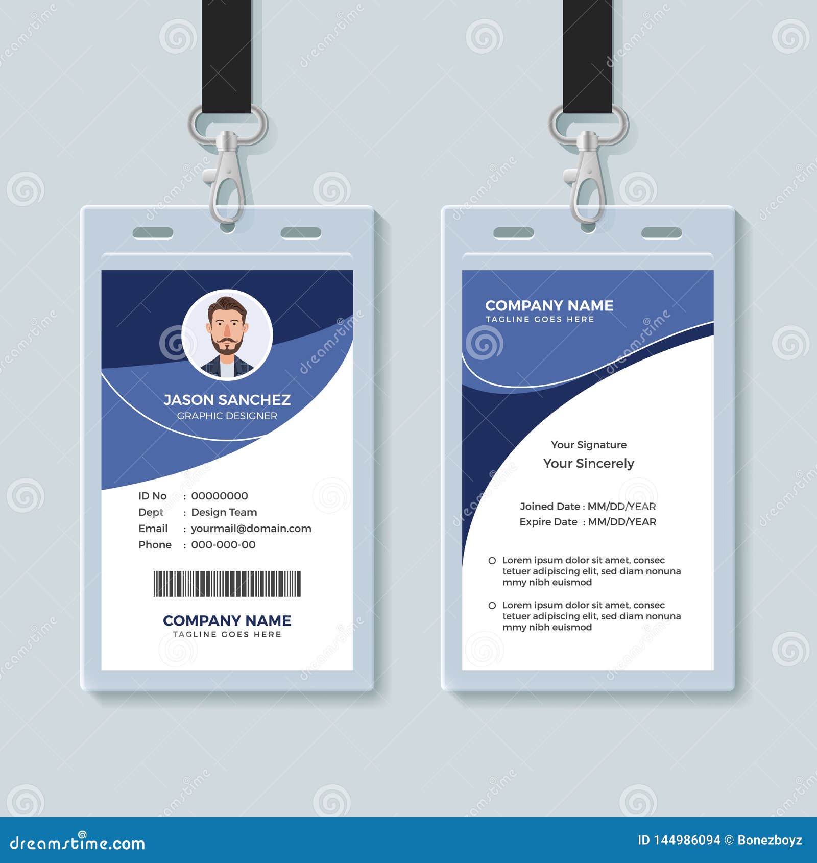 Simple Corporate ID Card Design Template Stock Vector - Illustration of ...