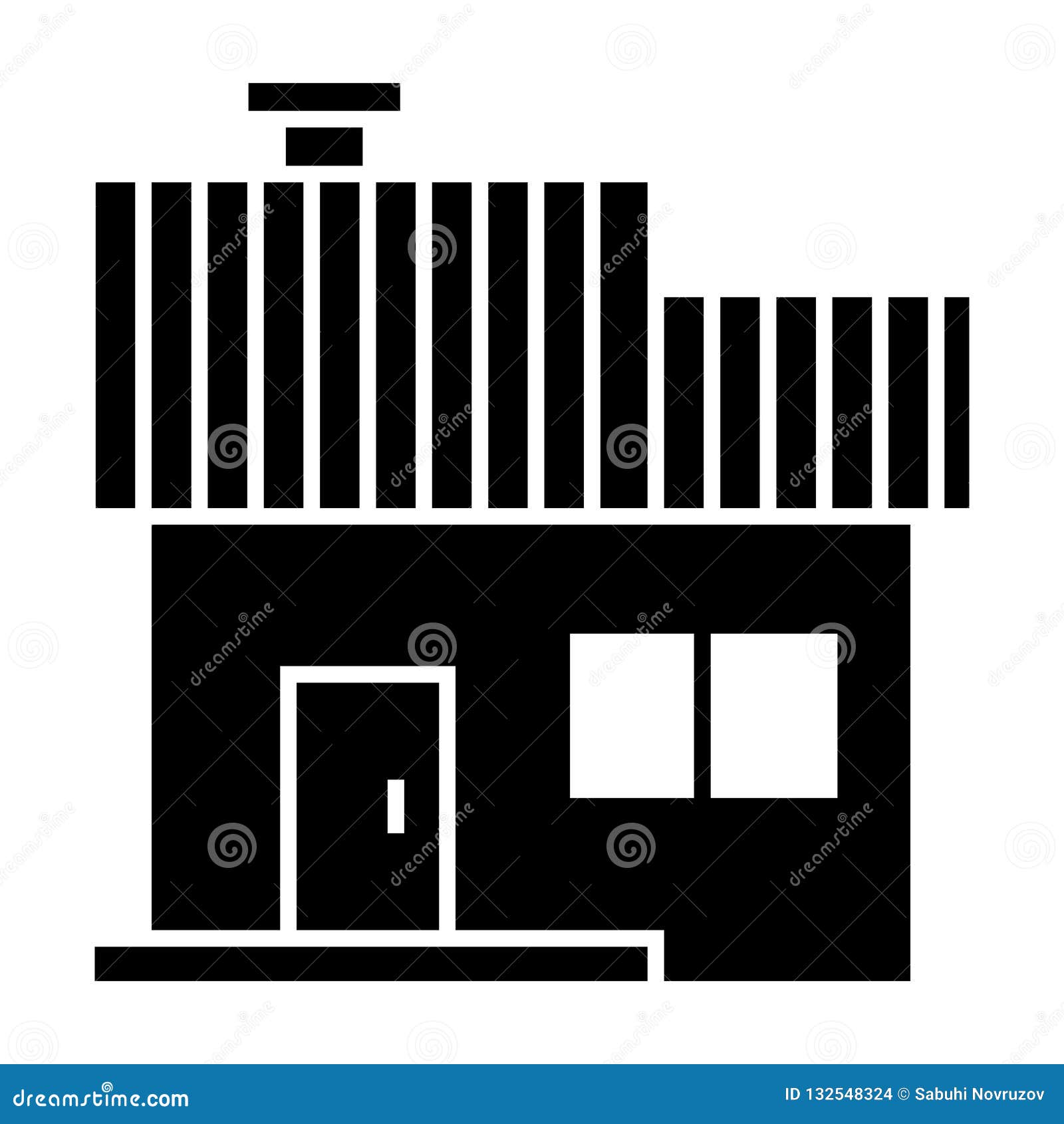 Simple Cottage Solid Icon. Construction Vector Illustration Isolated on ...