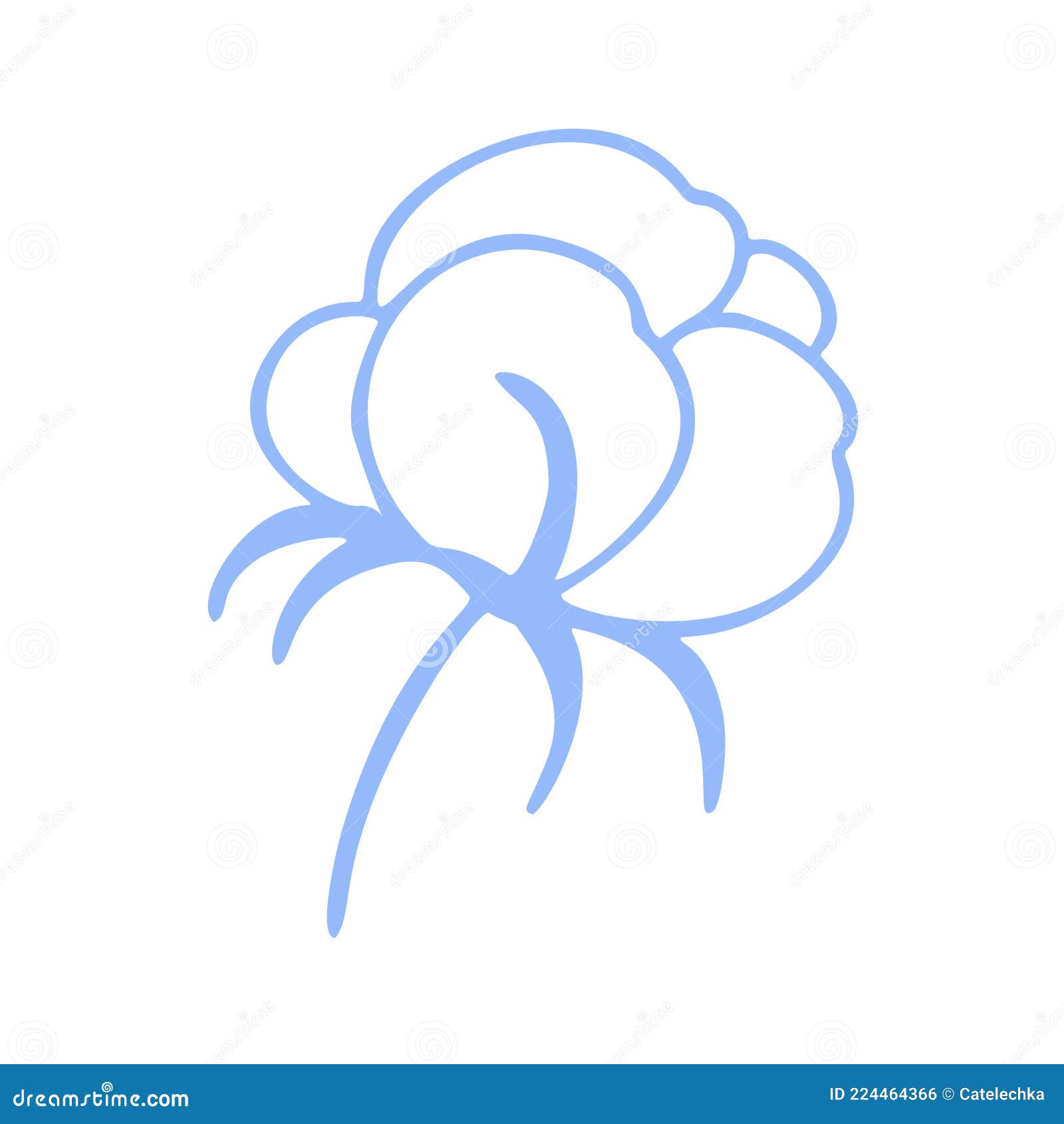 Simple Cotton Icon Isolated on White Background. Organic Element. Soft ...