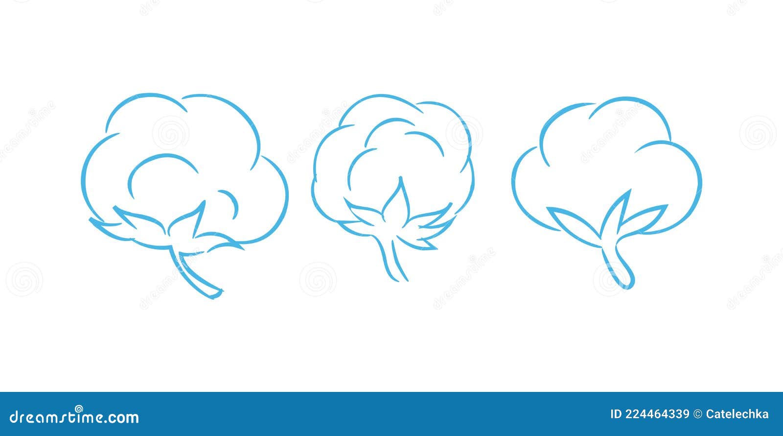 Simple Cotton Icon Set Isolated on White Background. Organic Elements ...