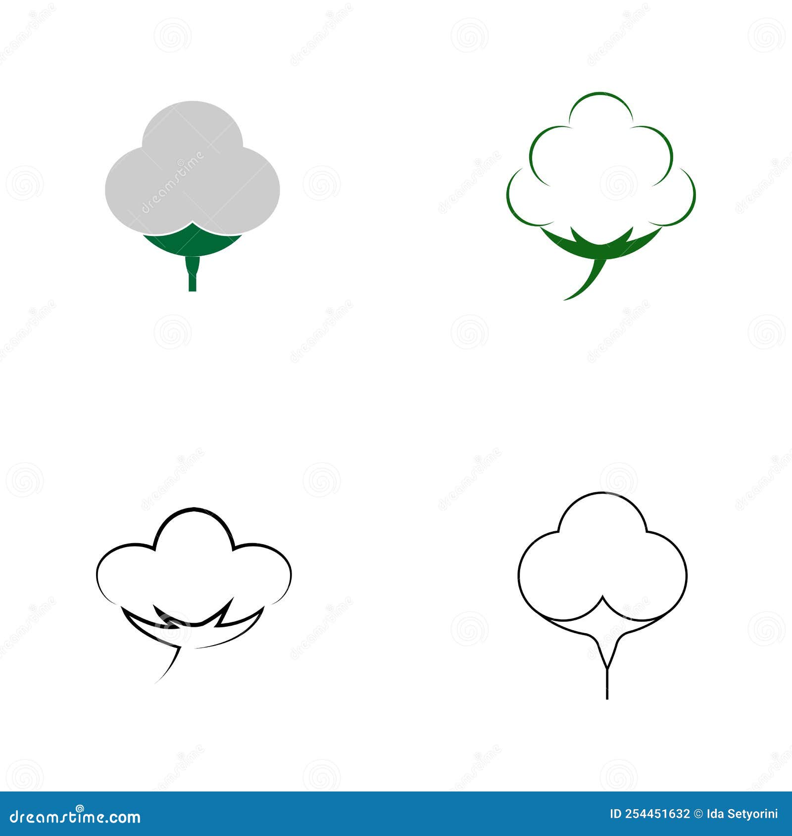 Simple Cotton Logo Icon Vektor Template Stock Illustration ...
