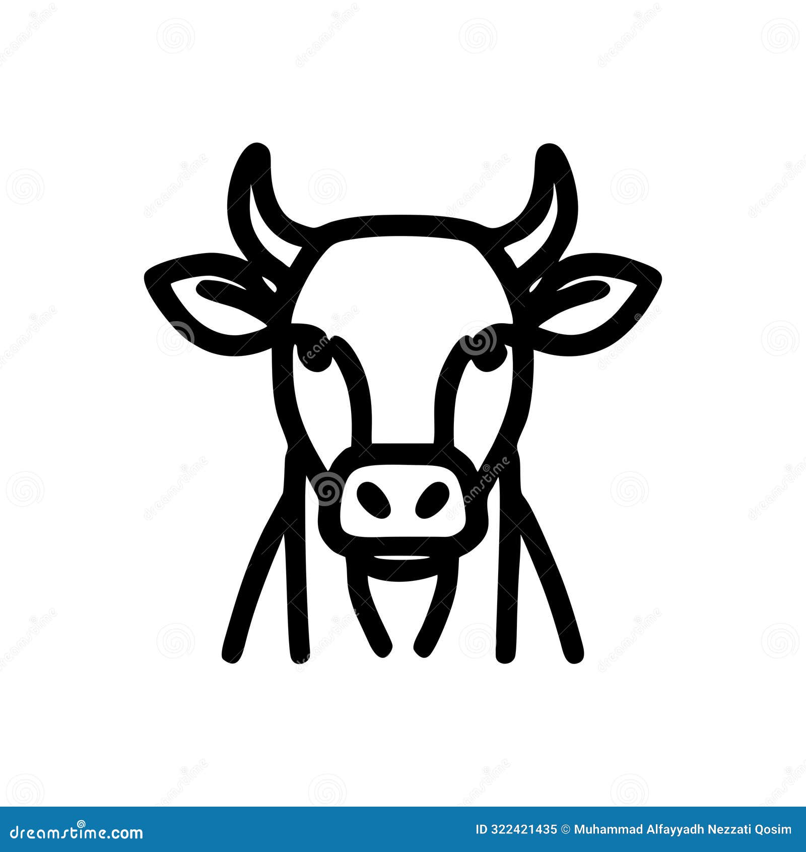 Simple Cow and Bull Vector with Minimalist and Modern Design Stock ...