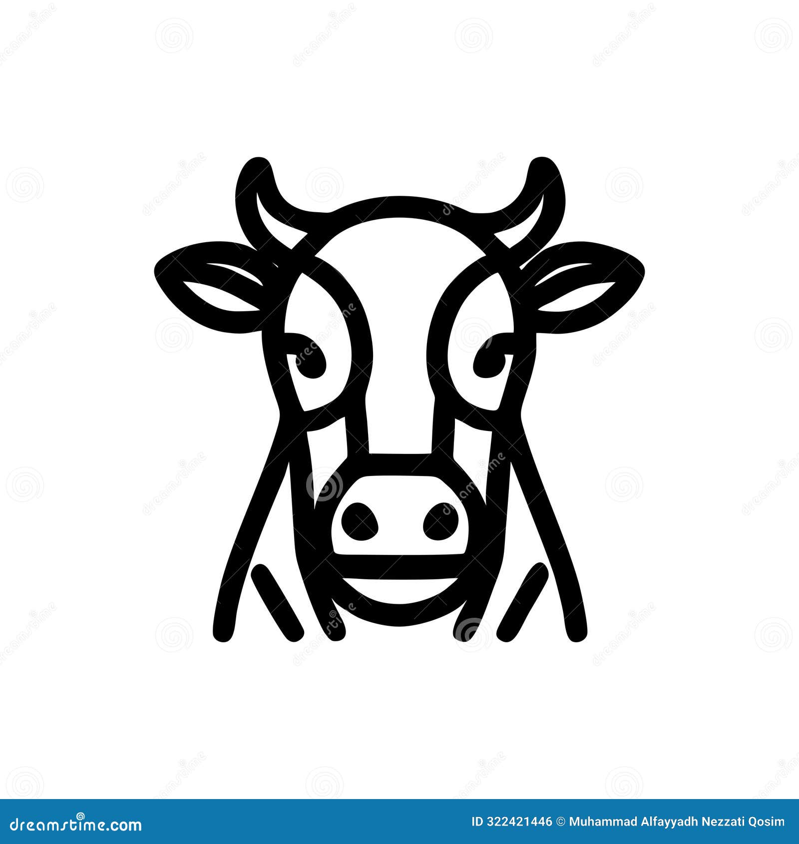 Simple Cow and Bull Vector with Minimalist and Modern Design Stock ...