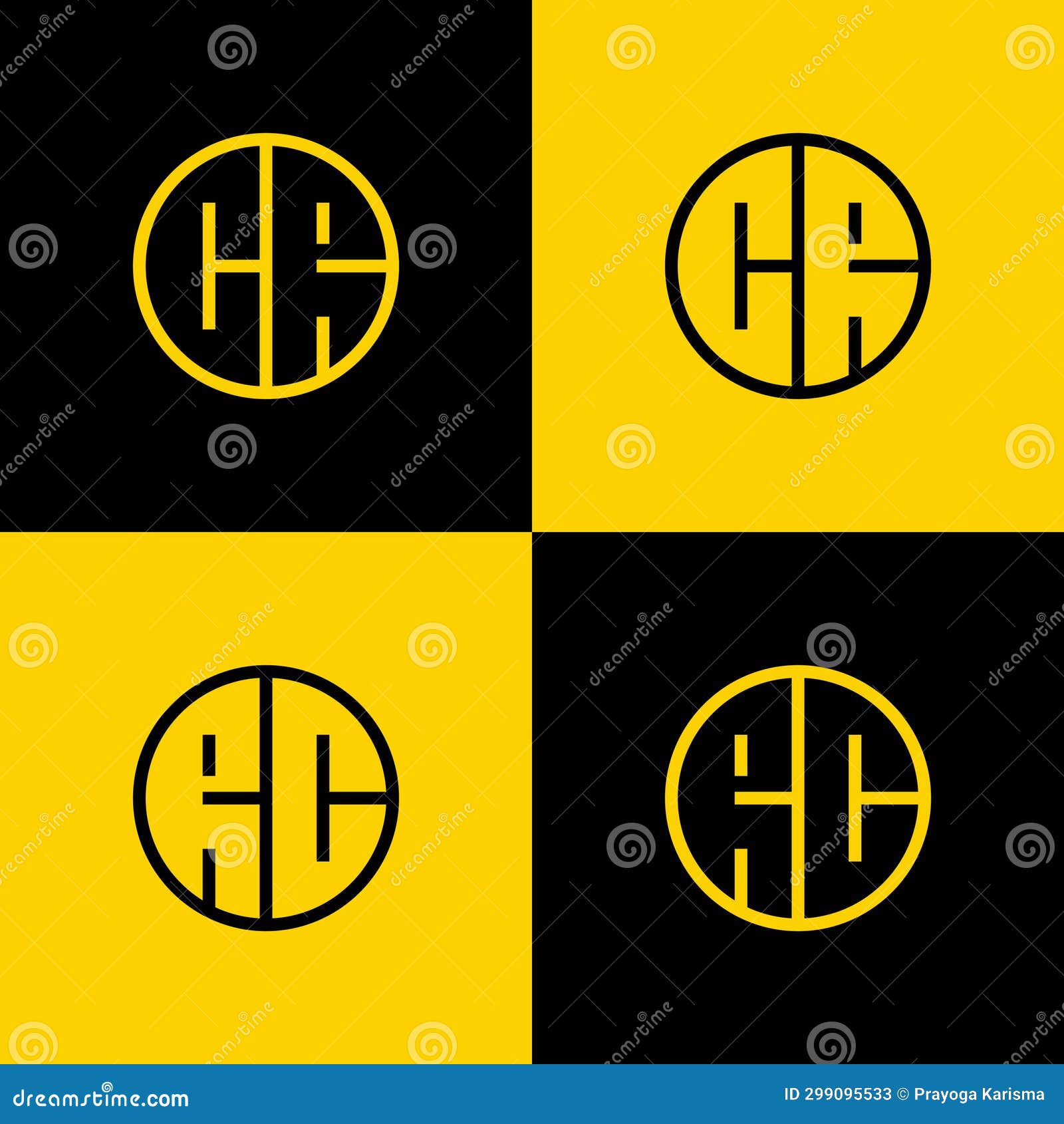 Simple CR and RC Letter Circle Logo Set, Suitable for Business with CR ...