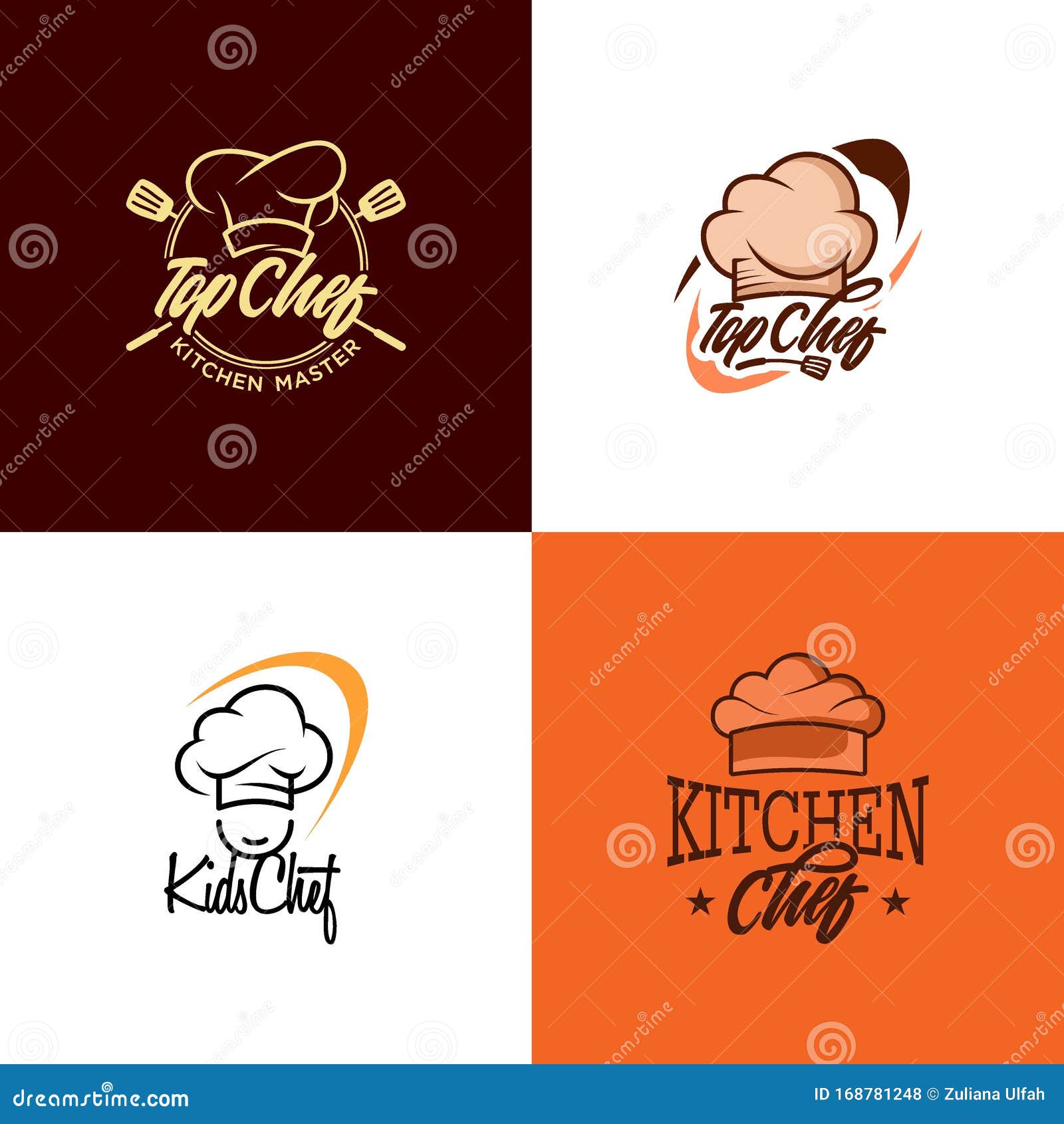 Simple and Creative Flat Chef Logo Design Vector Template Stock ...