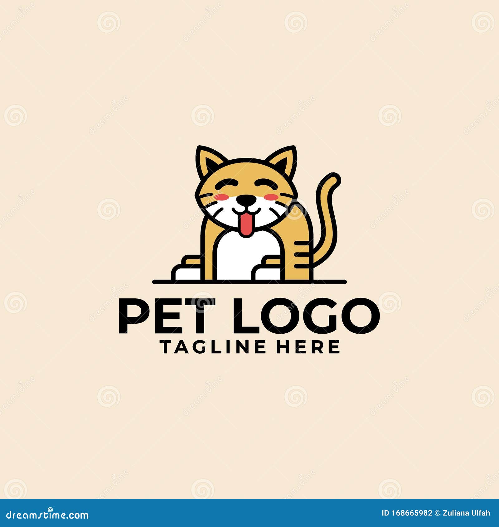 Simple and Creative Flat Pet Logo Design Vector Template Stock ...