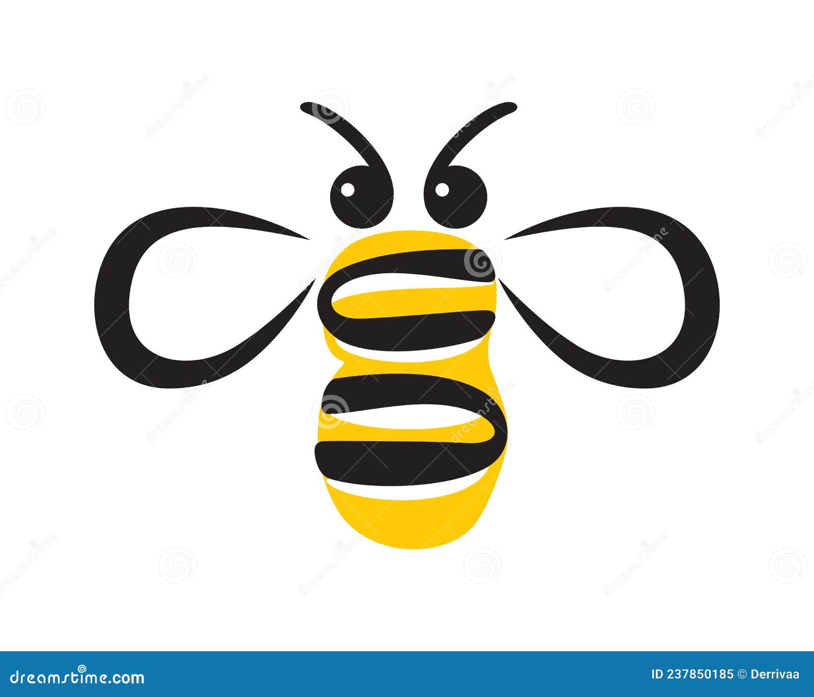 Simple and Creative Flying Bee Symbol Stock Vector - Illustration of ...