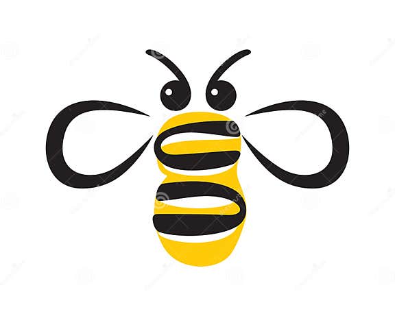 Simple and Creative Flying Bee Symbol Stock Vector - Illustration of ...