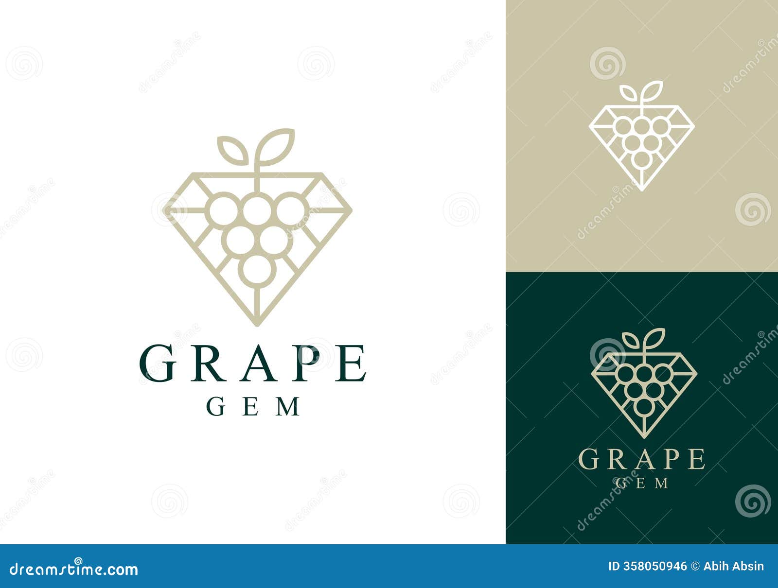 Creative Grape Lock Logo. Wine Grape Cellars With Simple Minimalist ...