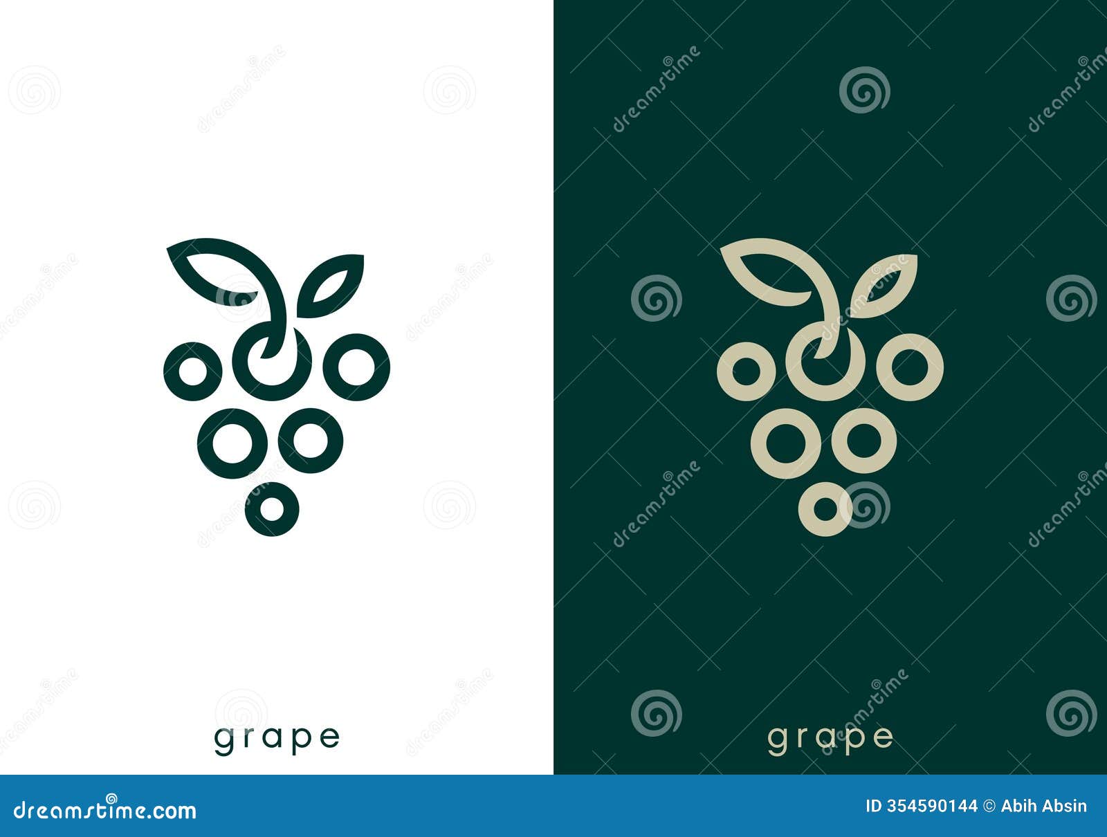 Simple Creative Grape Logo Design Vector Stock Vector - Illustration of ...