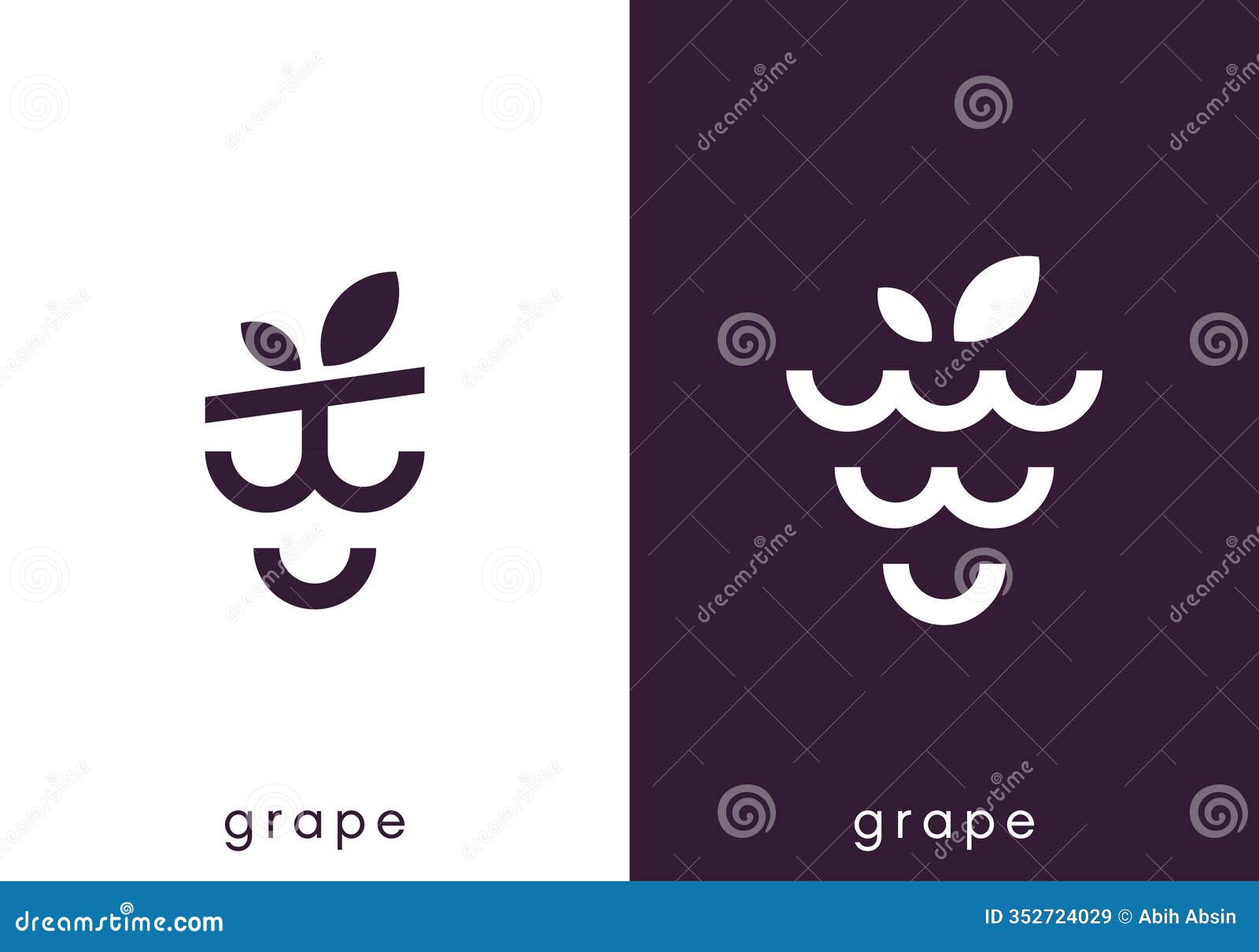 Simple Creative Grape Logo Design Vector Stock Vector - Illustration of ...