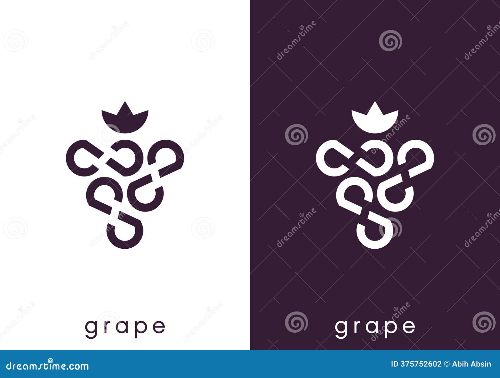 Creative Grape Logo Vector Art Logo Royalty-Free Illustration ...