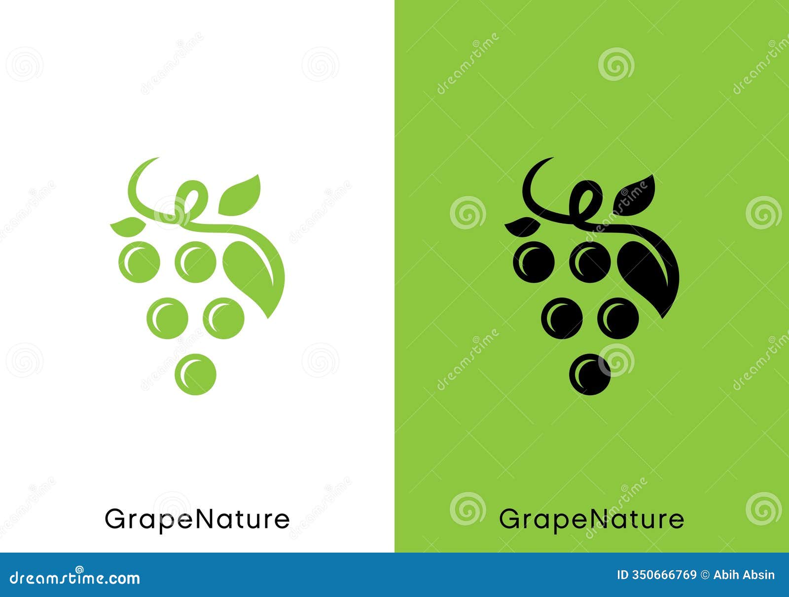 Simple Creative Grape Logo Design Vector Stock Illustration ...