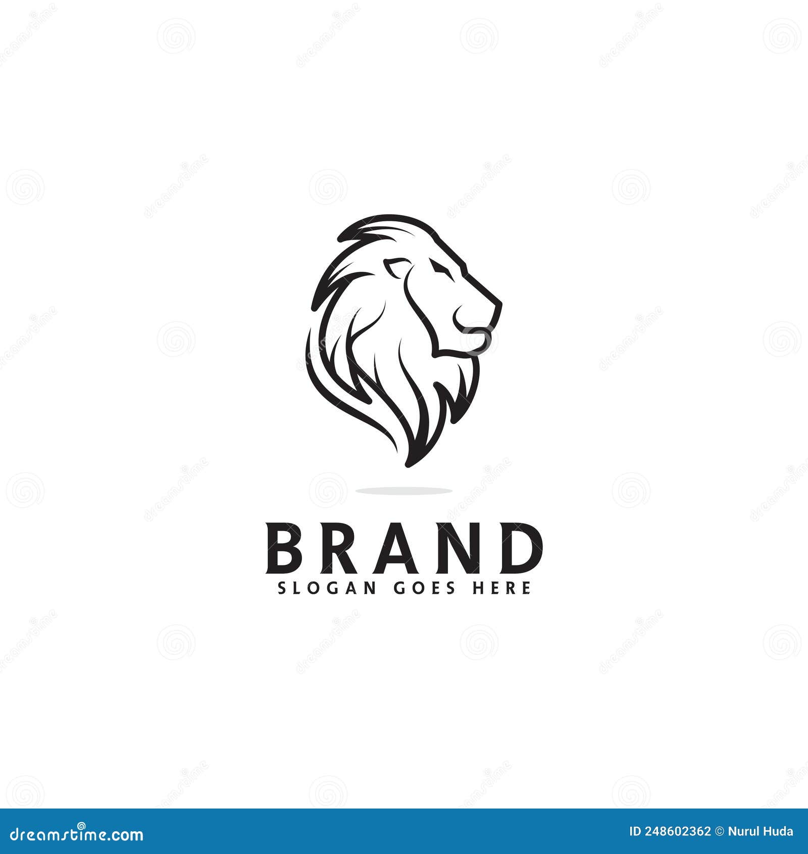 Simple Creative Head Lion Logo Design Linear Style Vector Template ...