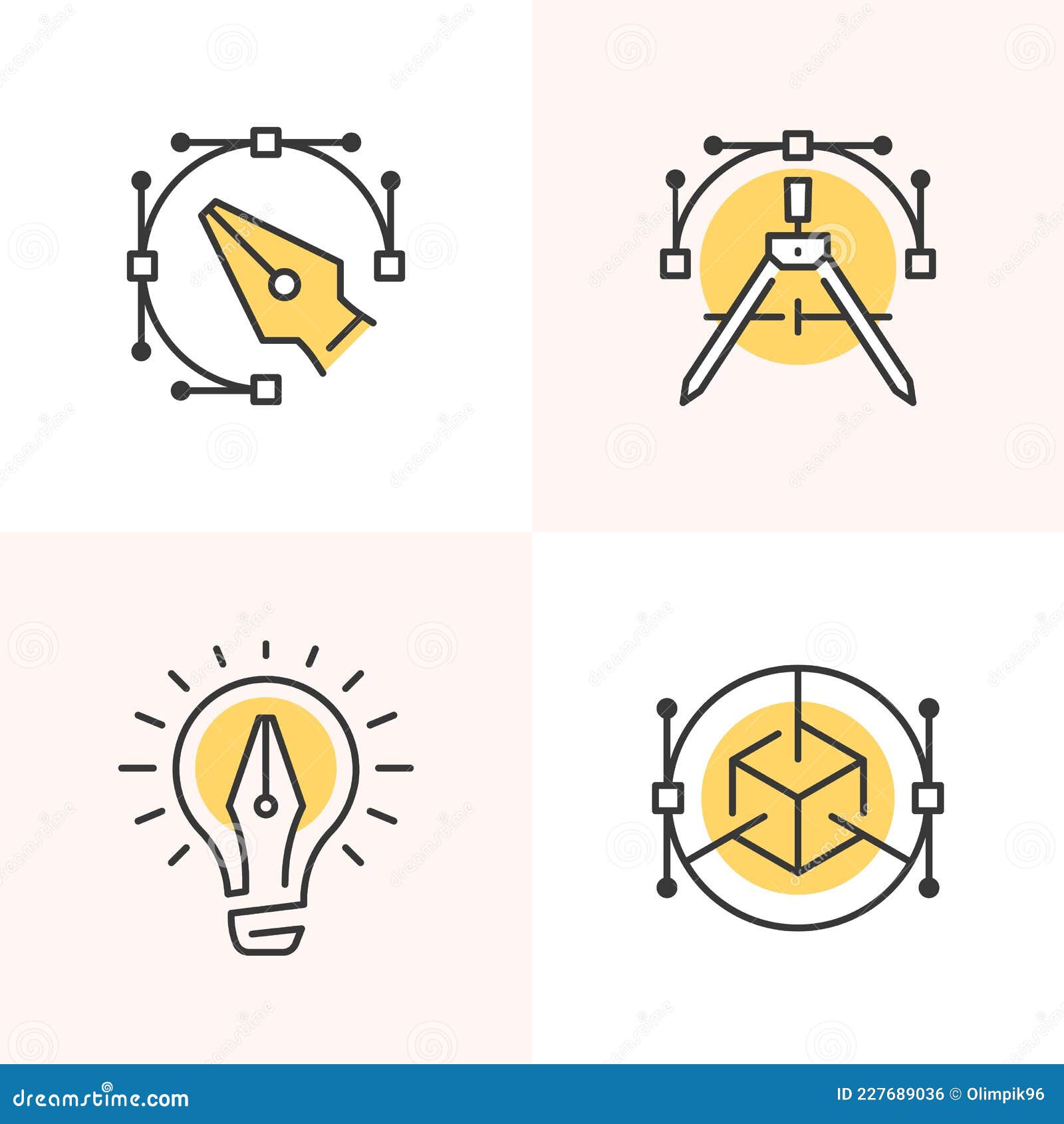 Simple Outline Logos for Designers. Stock Vector - Illustration of ...