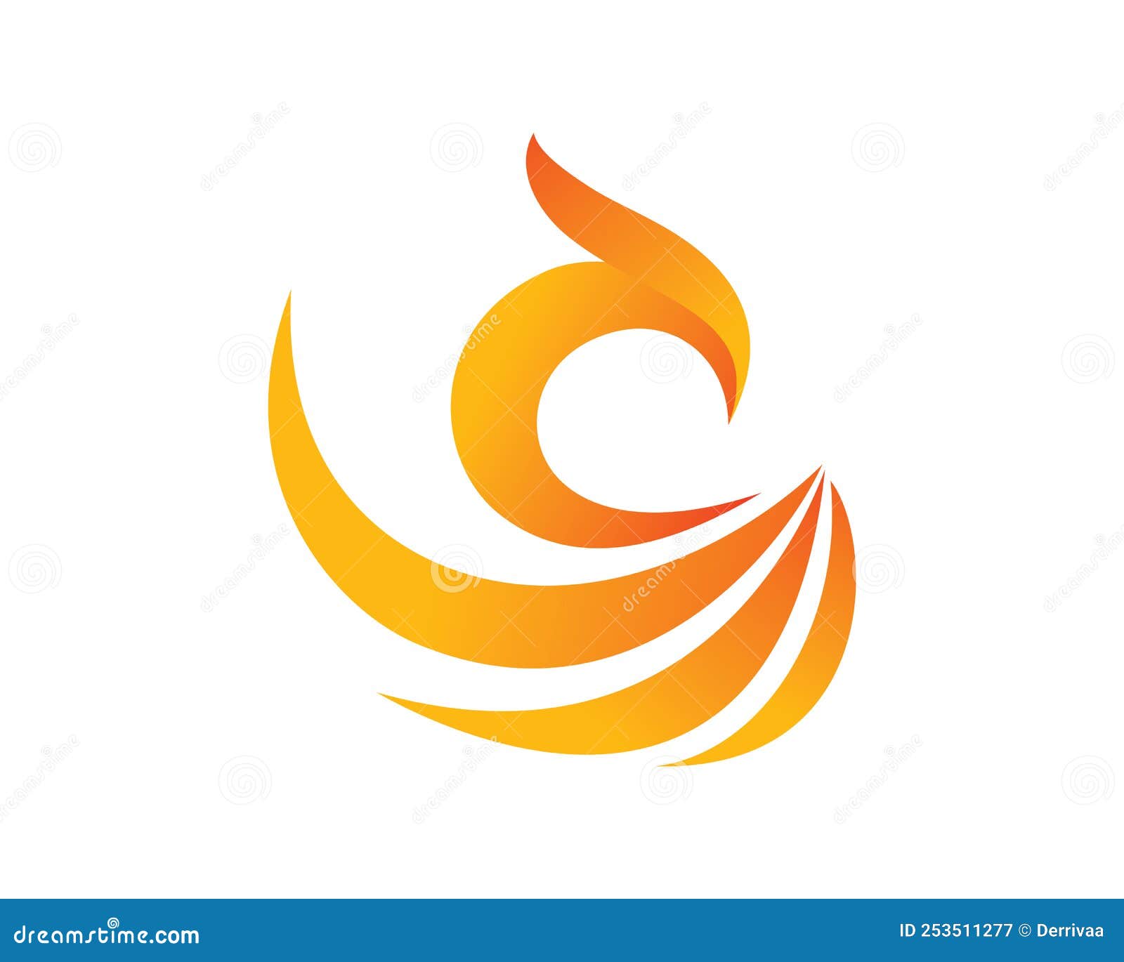 Simple and Creative Phoenix Illustration with Flapping Wing Gesture ...