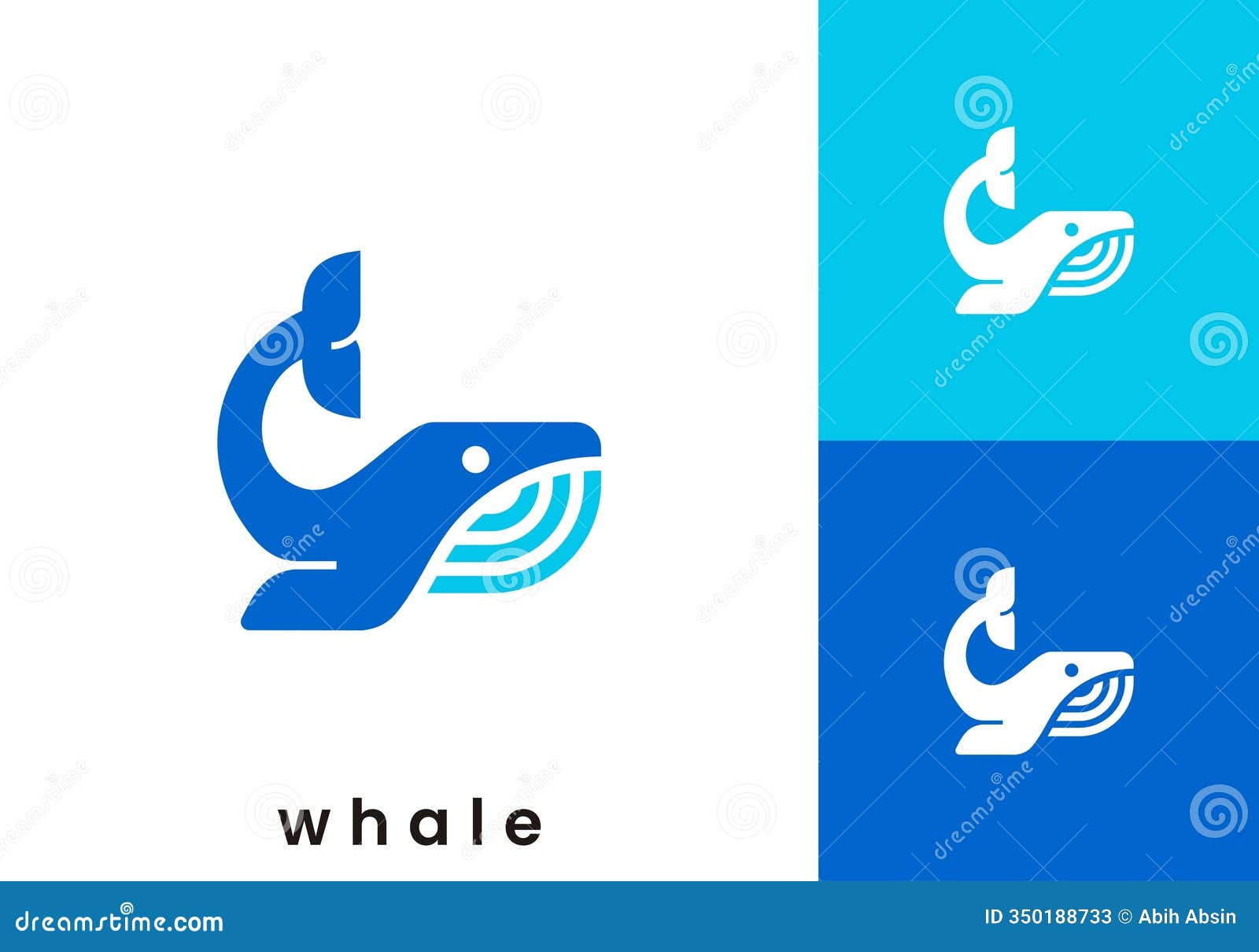 Simple Creative Whale Logo Design Vector Stock Illustration ...