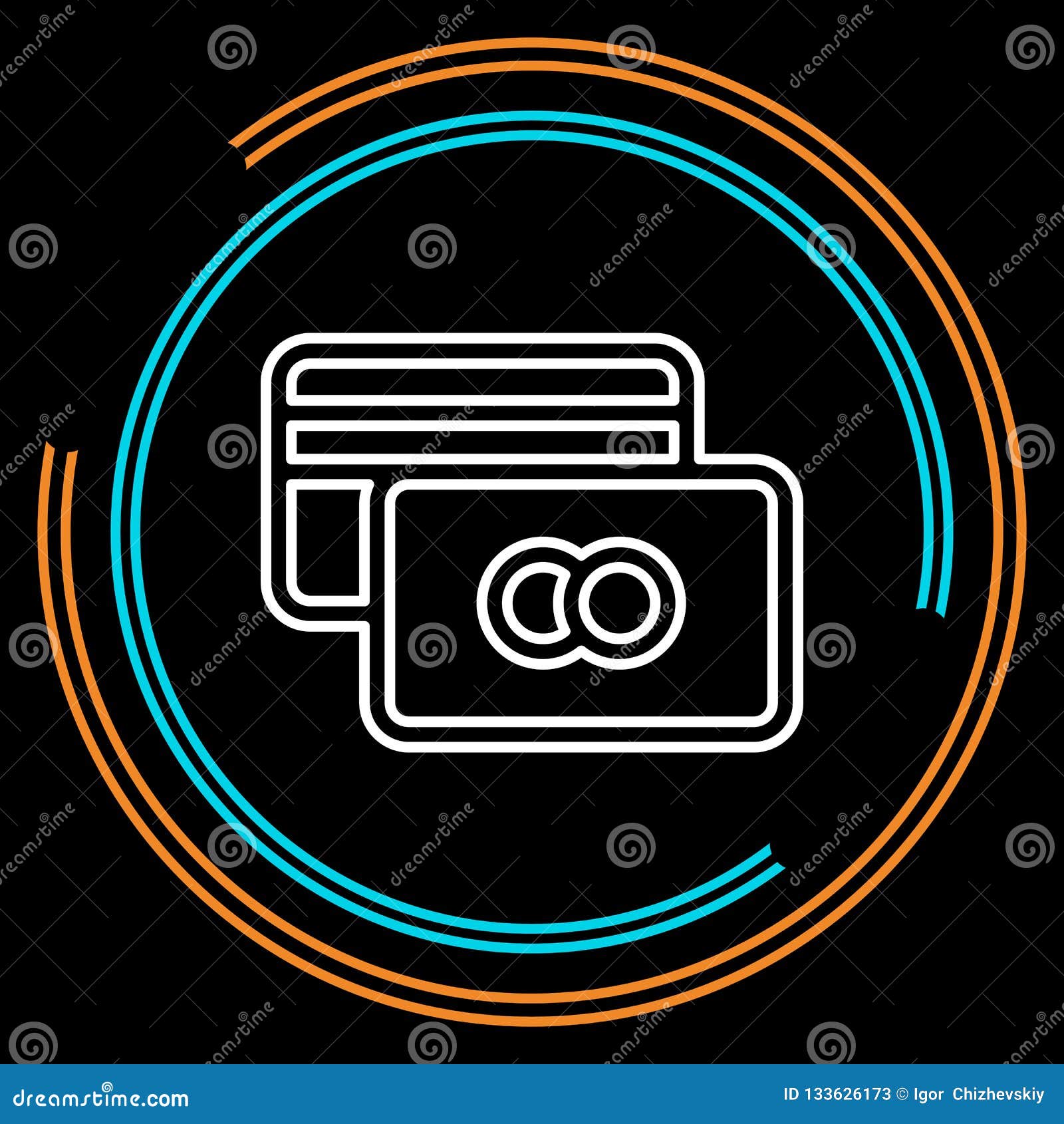 Simple Credit Card Thin Line Vector Icon Stock Vector - Illustration of ...