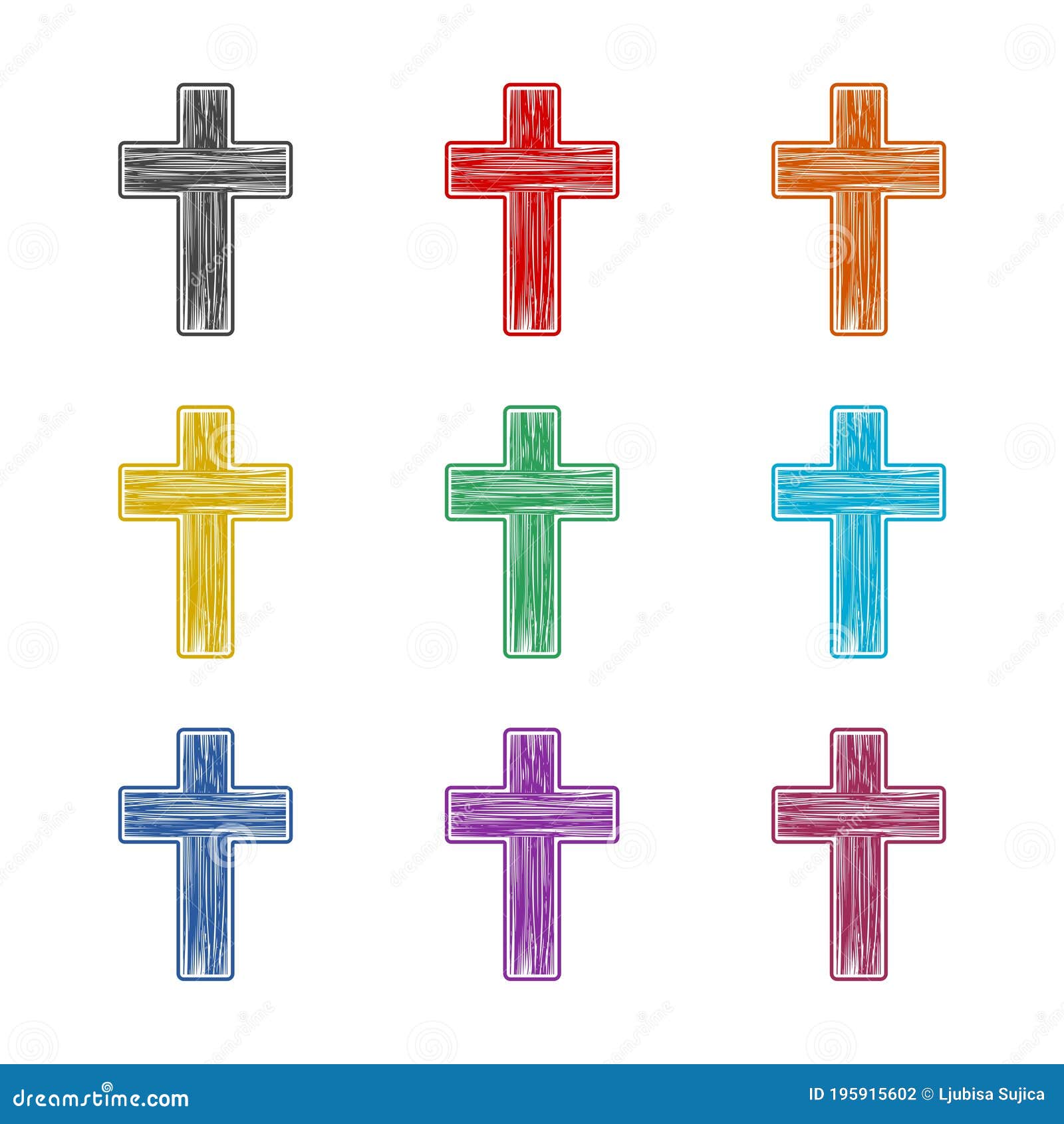Simple Cross Icon, Color Set Stock Vector - Illustration of health ...