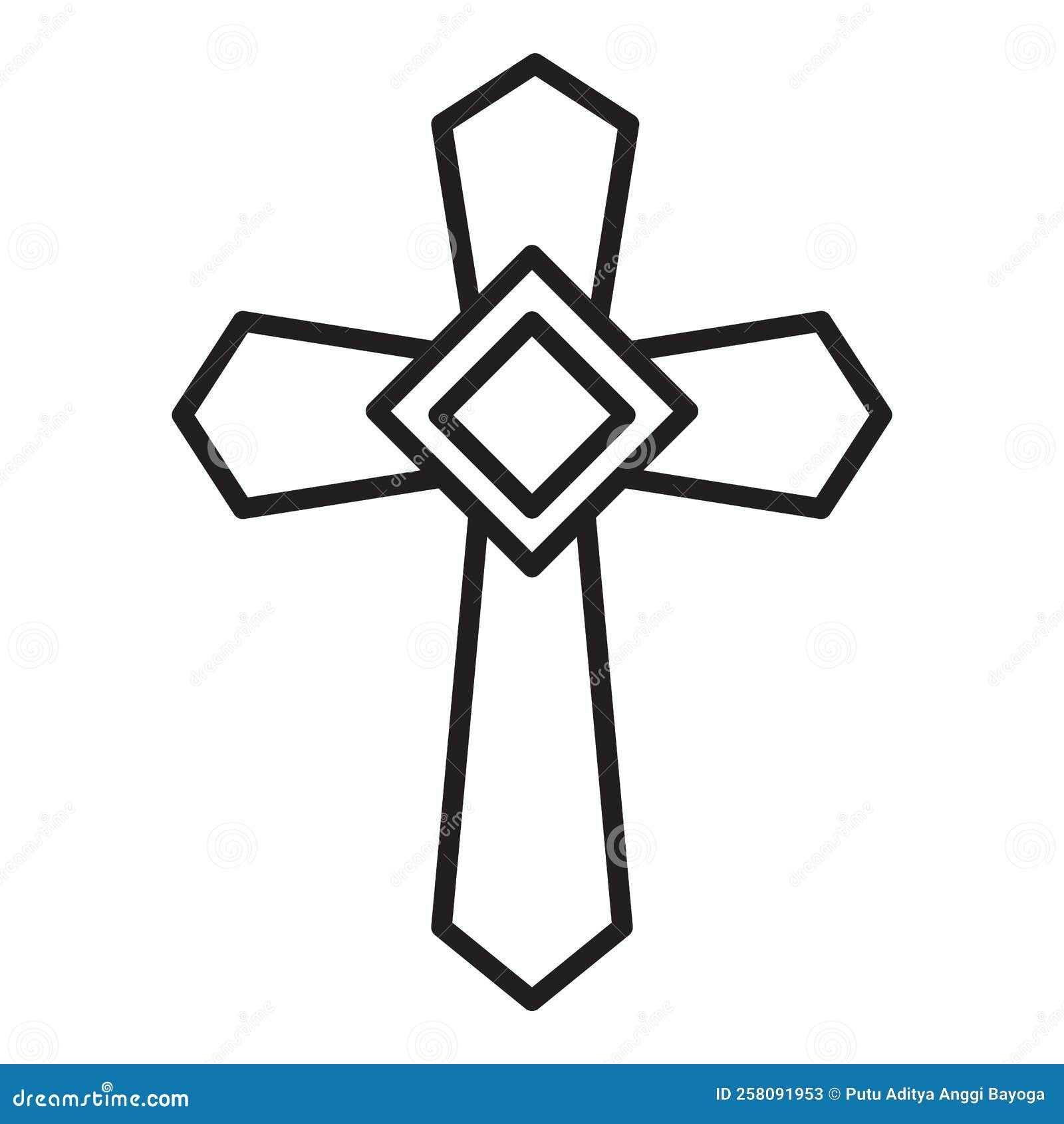 Simple cross icon stock vector. Illustration of religious - 258091953