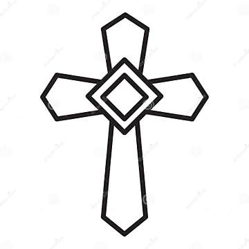 Simple cross icon stock vector. Illustration of religious - 258091953