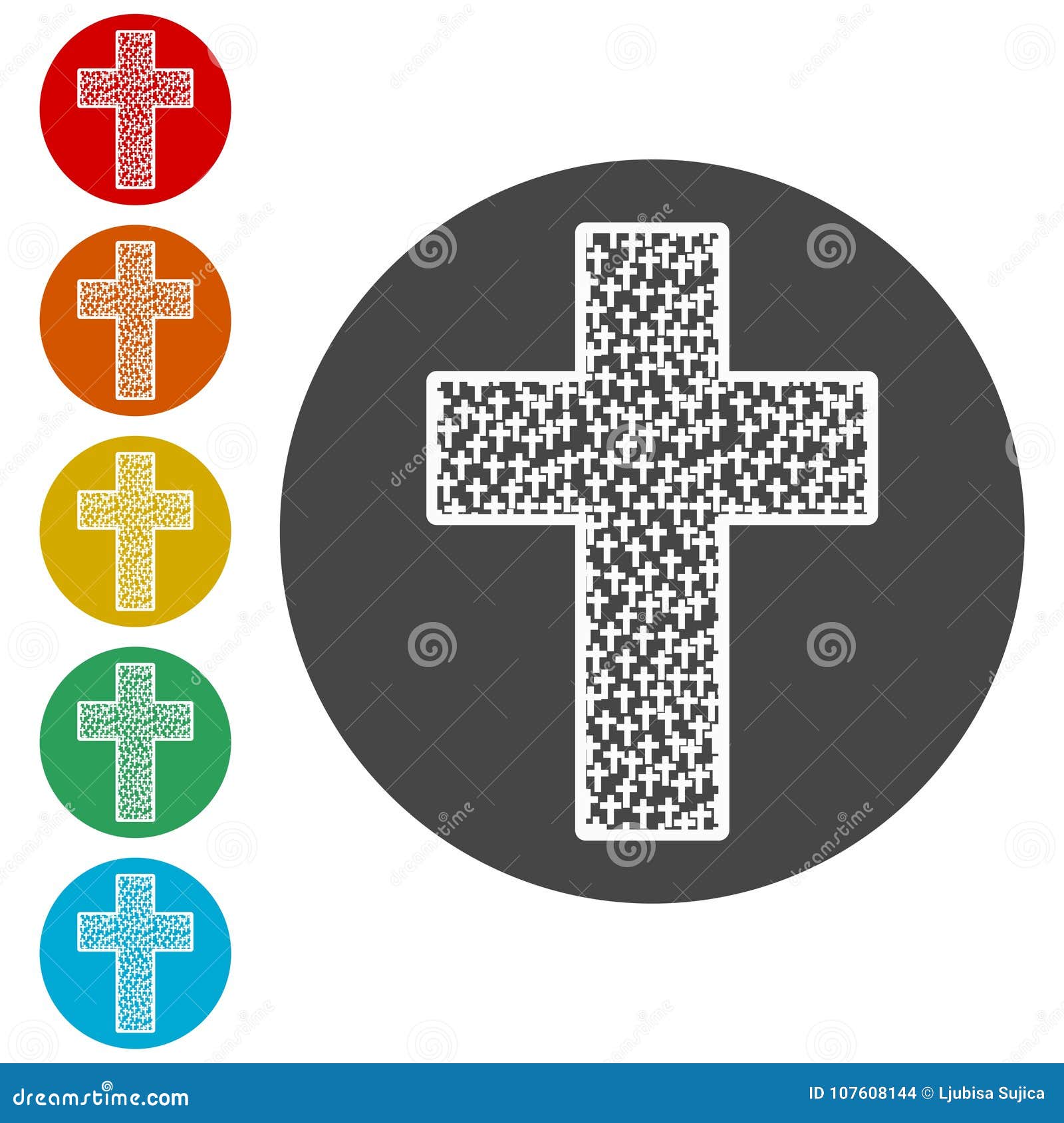 Simple Cross icon stock vector. Illustration of insignia - 107608144
