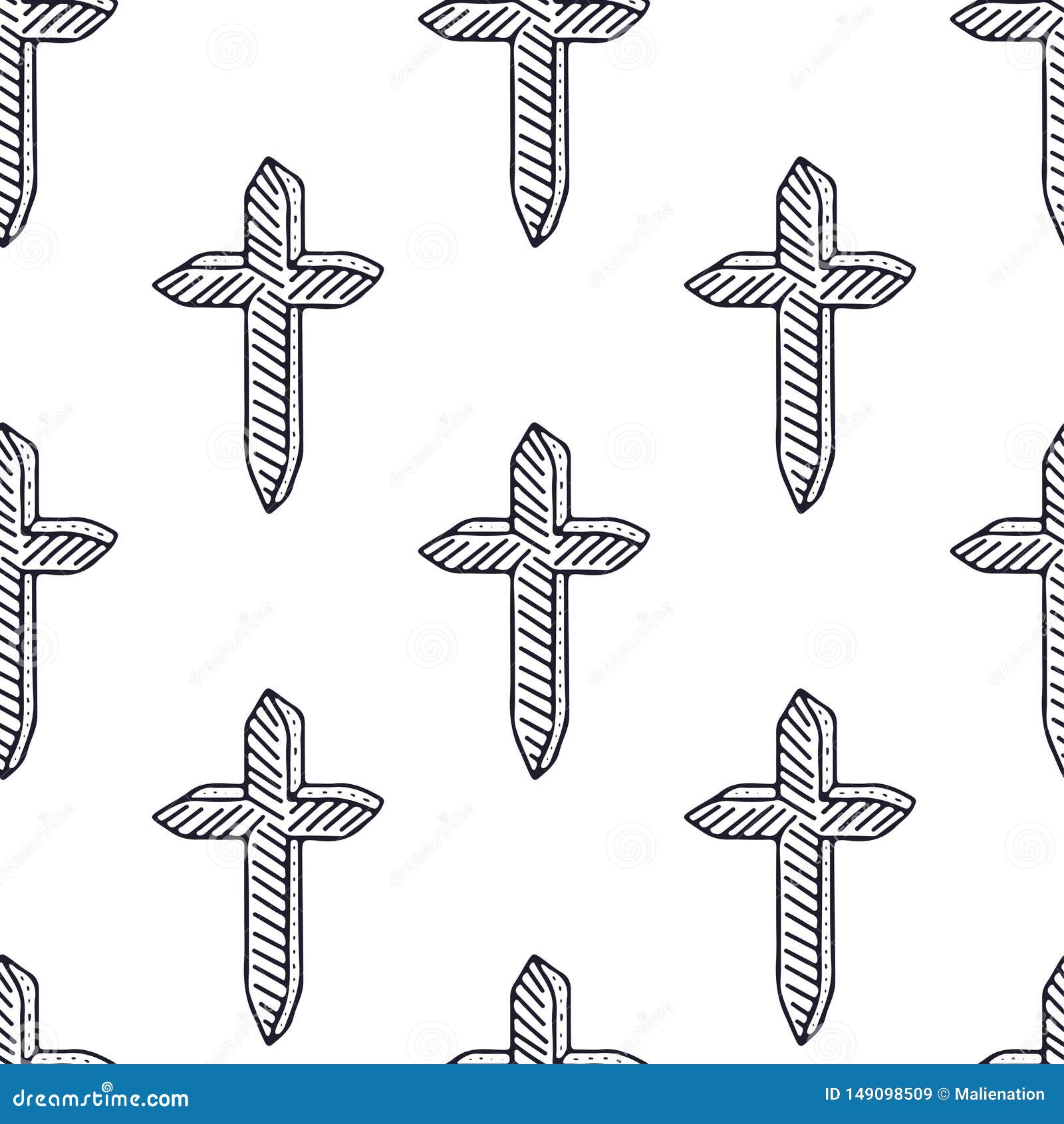 Simple Crosses Pattern. Minimali Seamless Pattern Stock Vector ...
