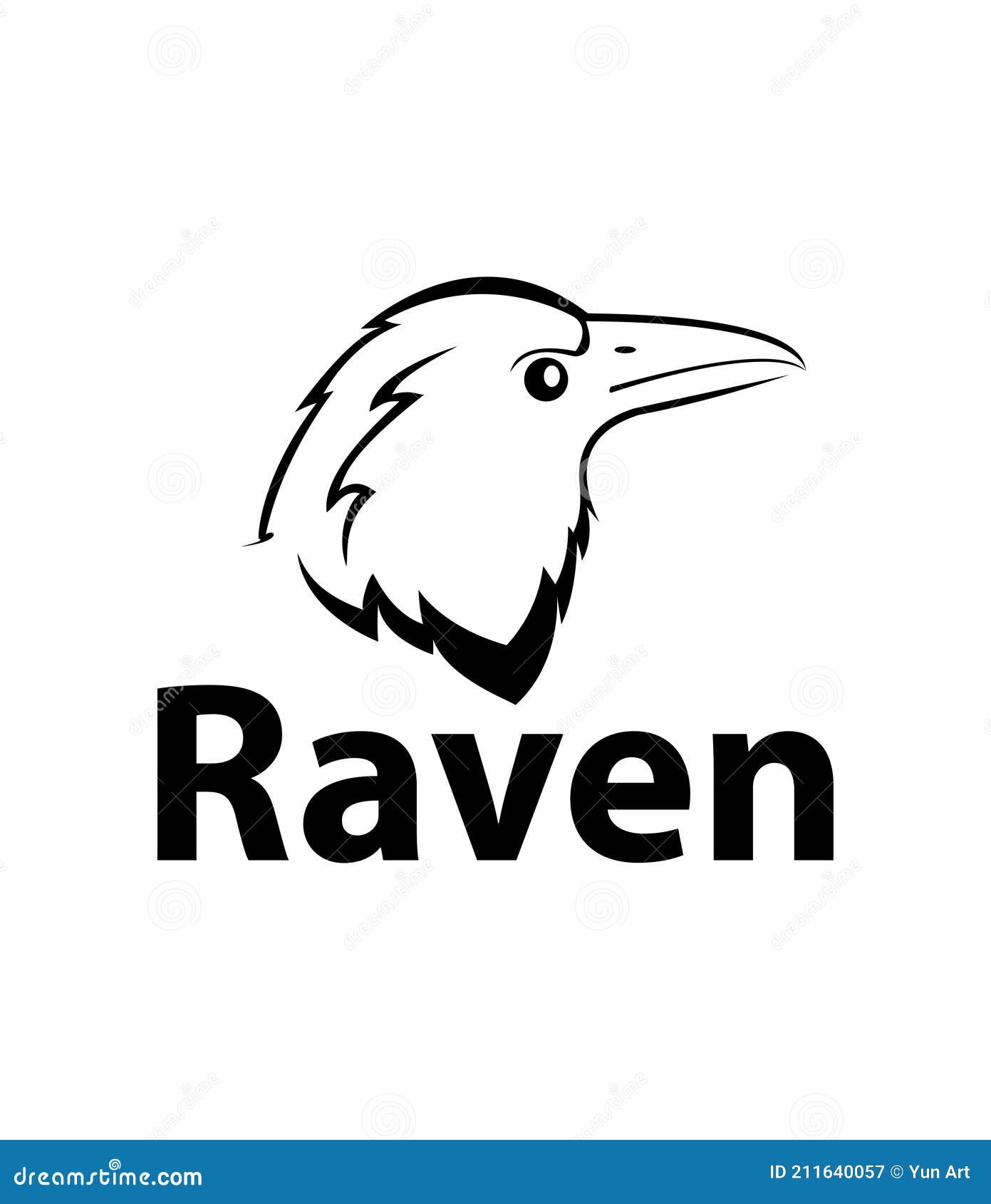 Simple Crow Vector Design Logo Stock Illustration - Illustration of ...