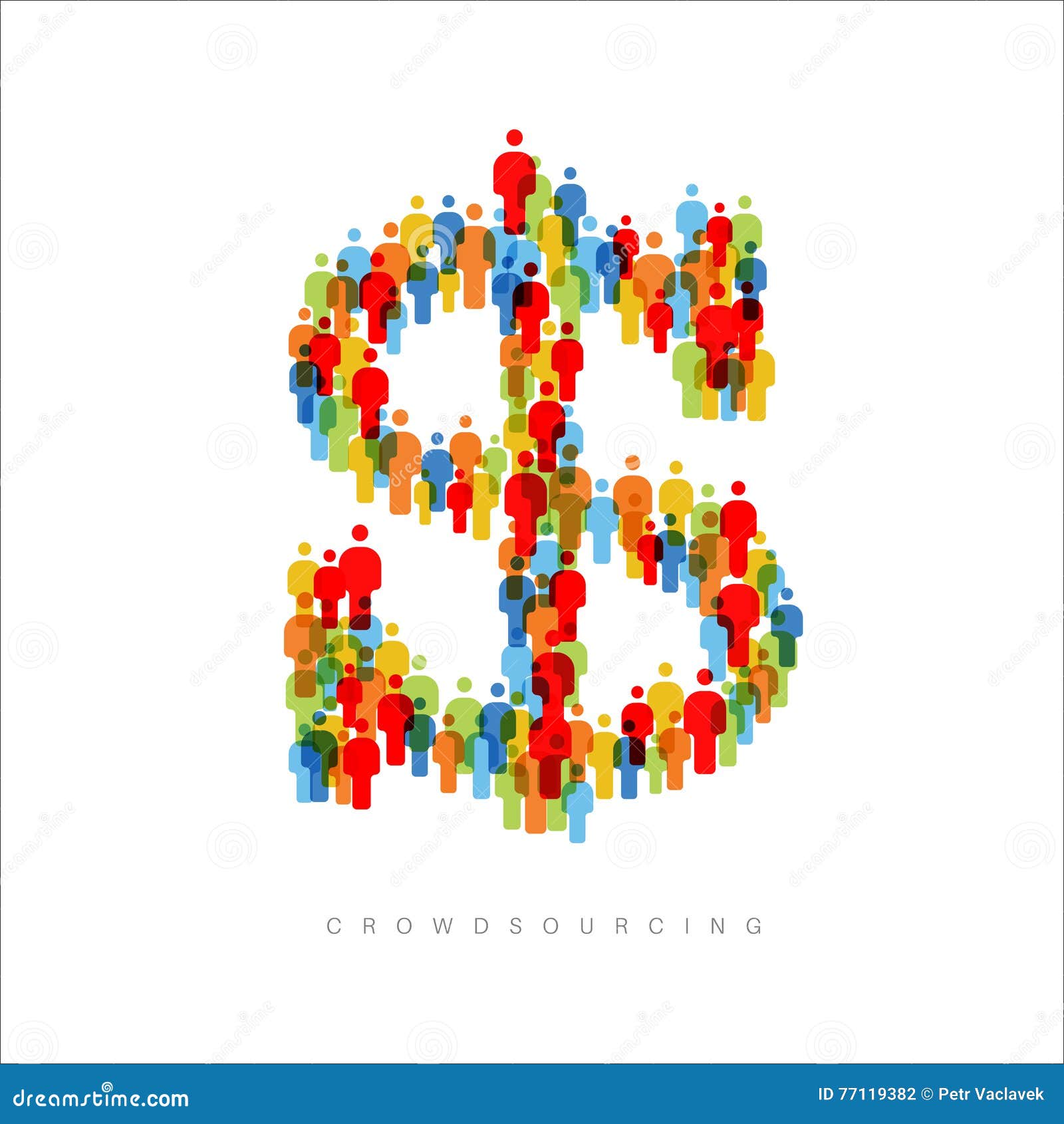 Simple Crowdsourcing Concept Made from People Icons Stock Vector ...