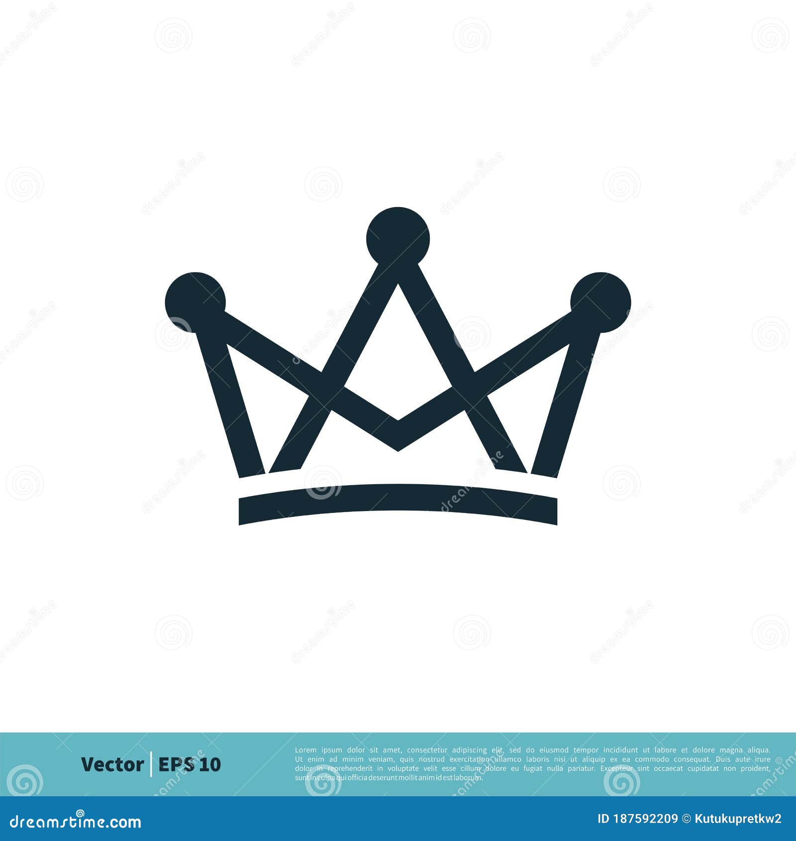 Simple Crown Line Icon Vector Logo Template Illustration Design. Vector ...