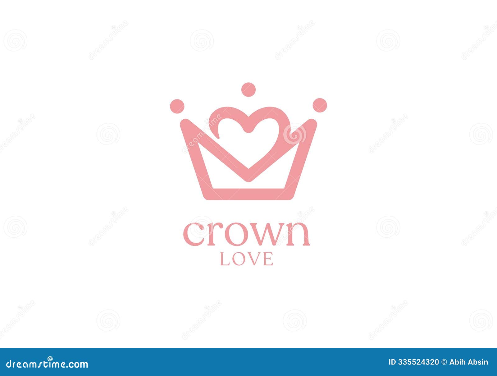 Simple Crown Love Heart Logo Design Stock Illustration - Illustration ...