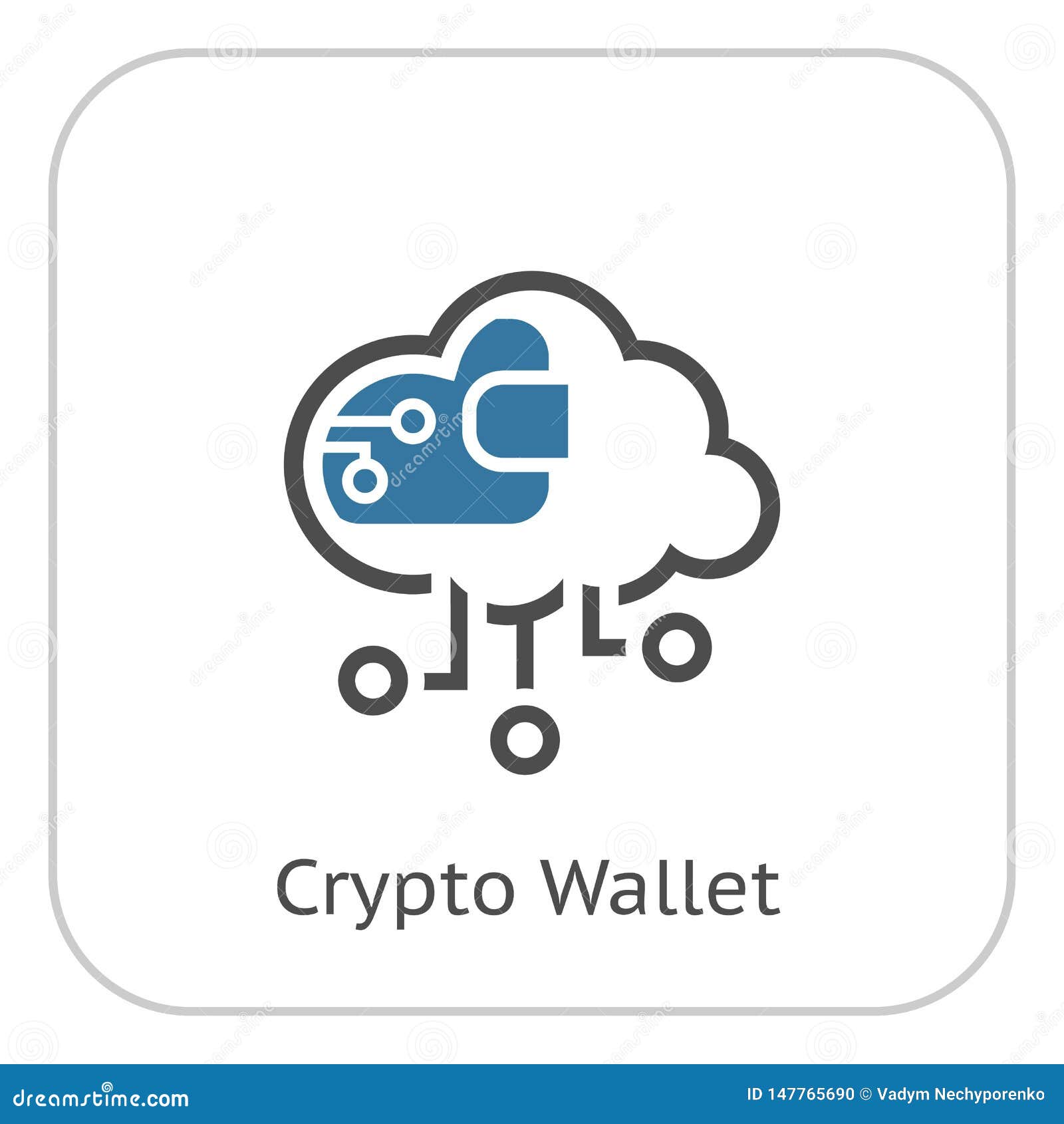 Simple Crypto Wallet Vector Line Icon Stock Illustration - Illustration ...