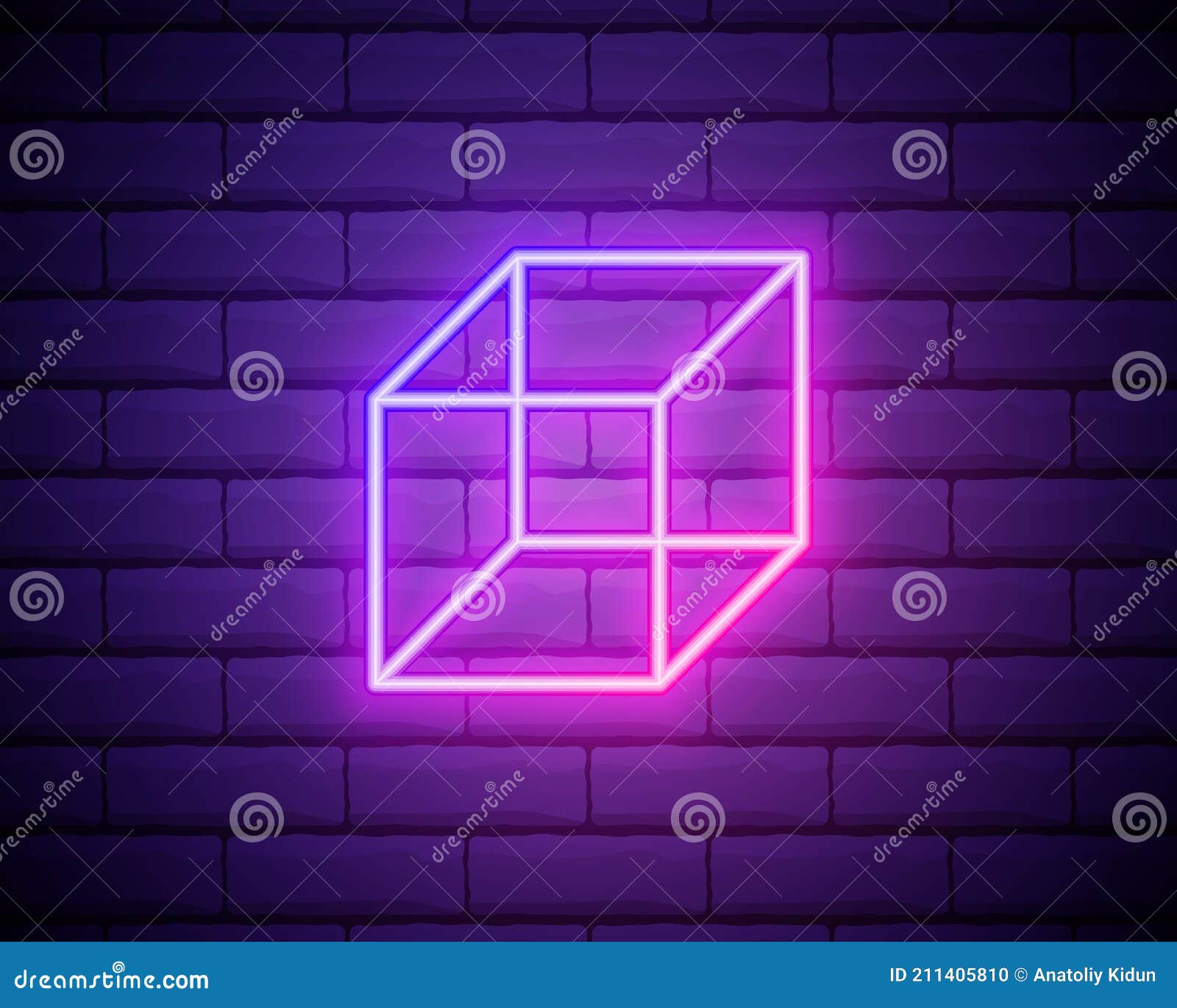Simple Cube Minimal Logo Concept, Pink Logotype Design Template on ...