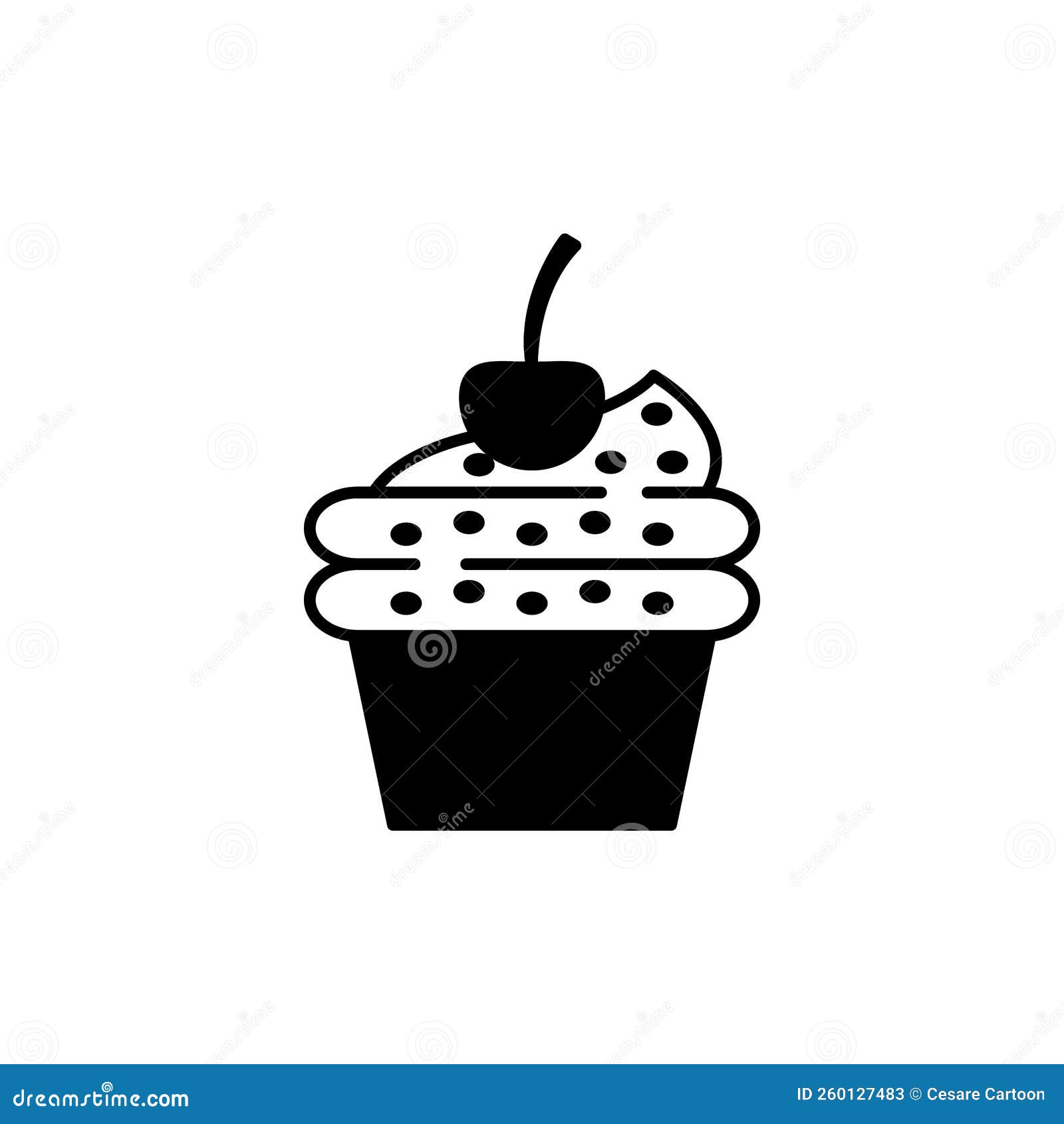 Simple cupcakes stock vector. Illustration of flat, simple - 260127483
