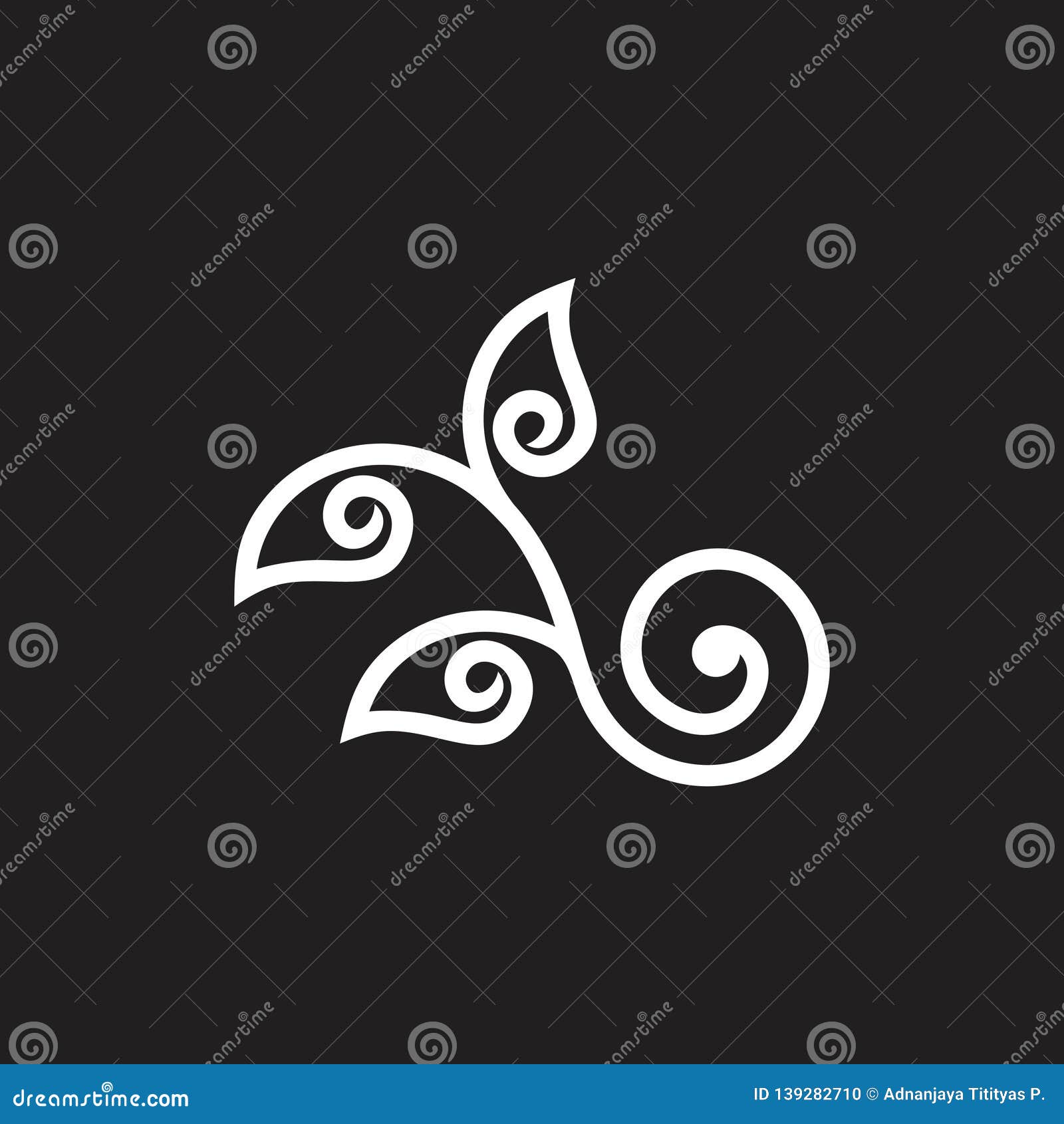 Simple Curl Leaf Logo Vector Stock Vector - Illustration of natural ...