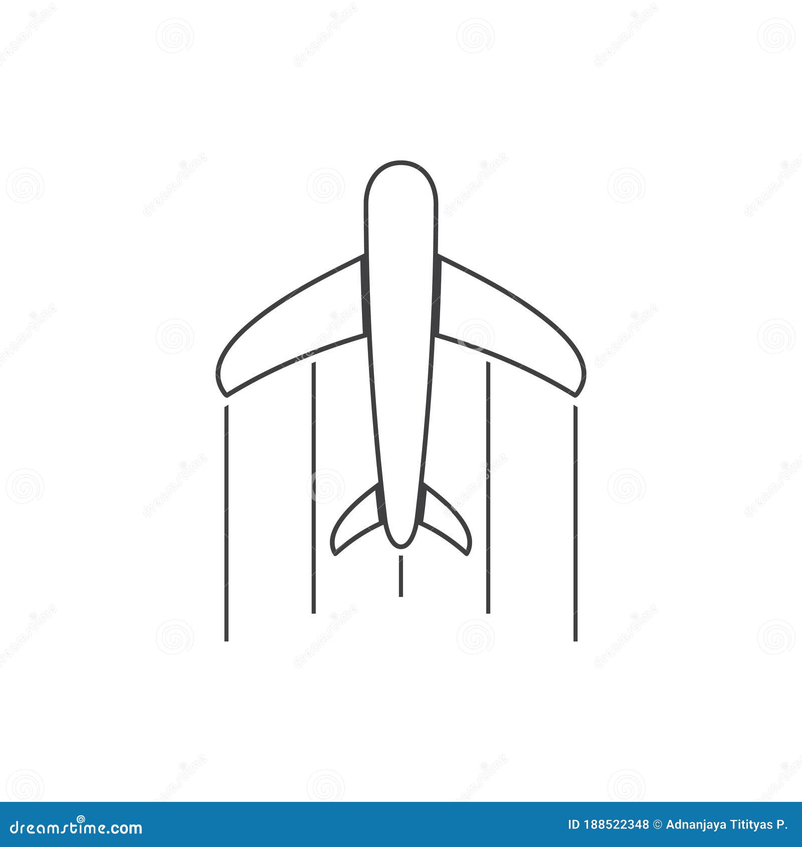 Simple Cute Airplane Thin Line Art Symbol Icon Vector Stock Vector ...