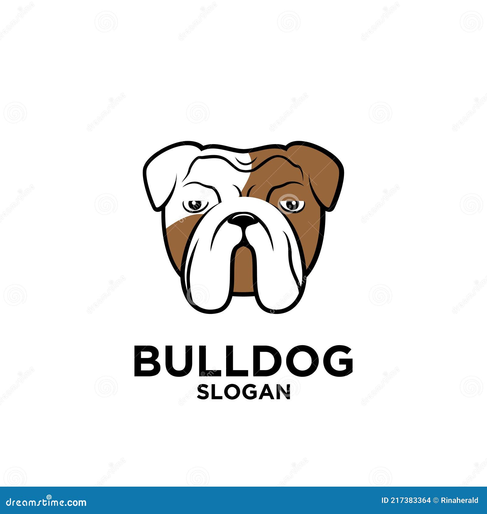 Simple Cute Bulldog Head Logo Icon Design Vector Illustration Stock ...