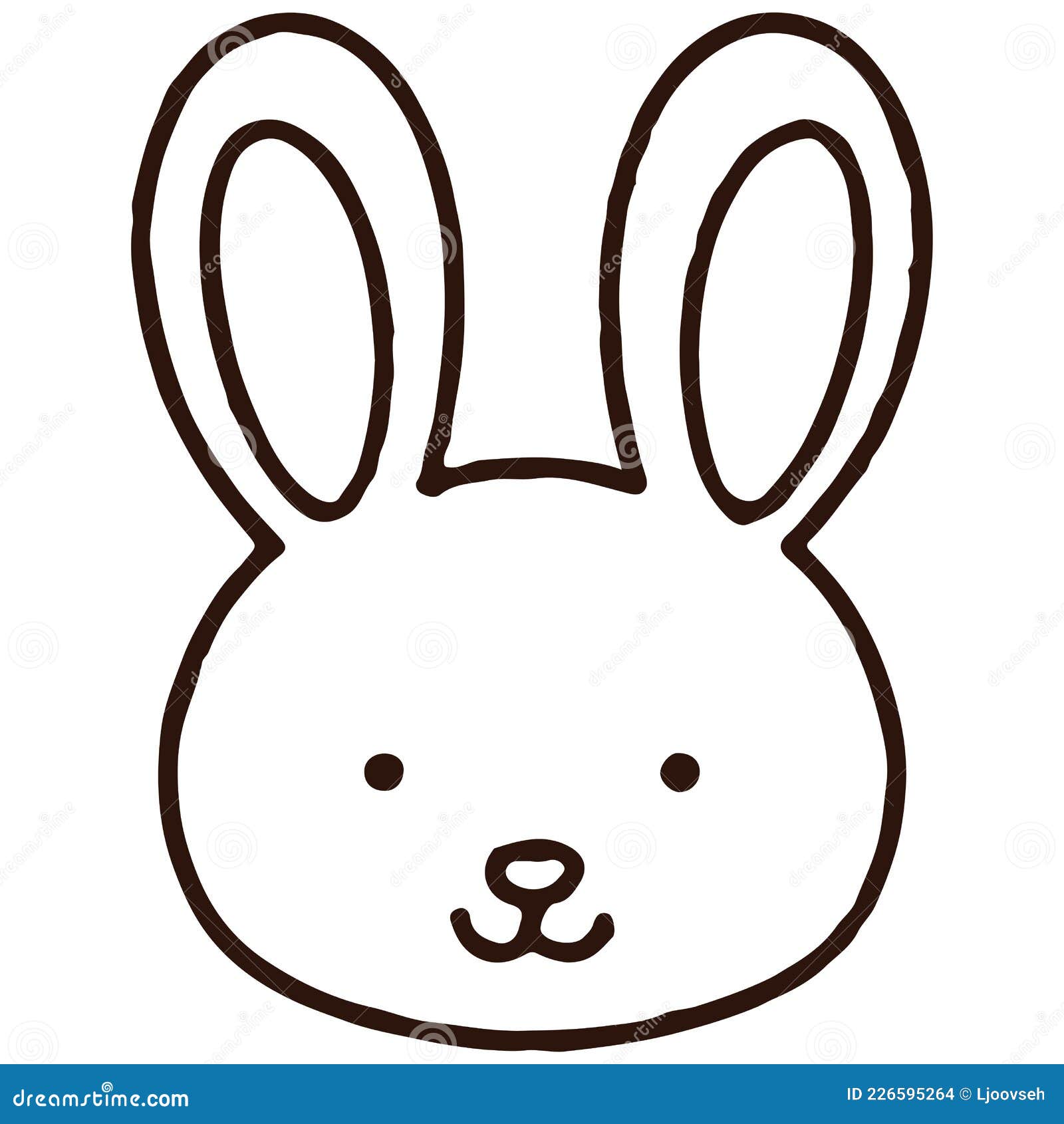 Simple and Cute Bunny Line Art Stock Vector - Illustration of lovely ...