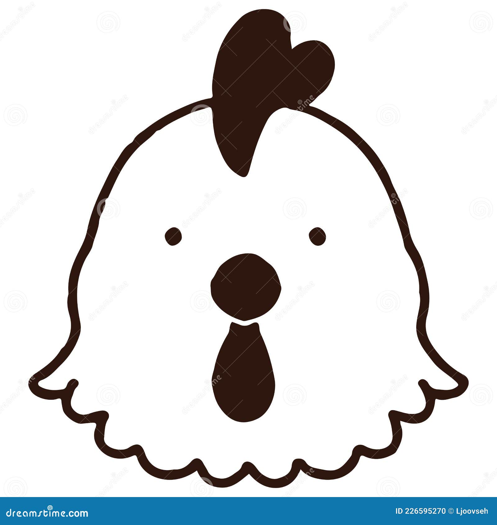 Simple and Cute Chicken Line Art Stock Vector - Illustration of animal ...