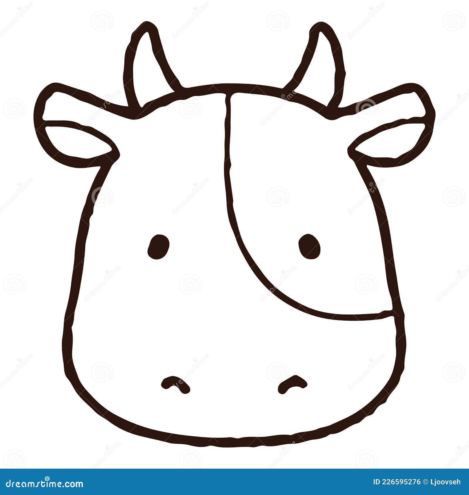 Simple Cow Line Drawing