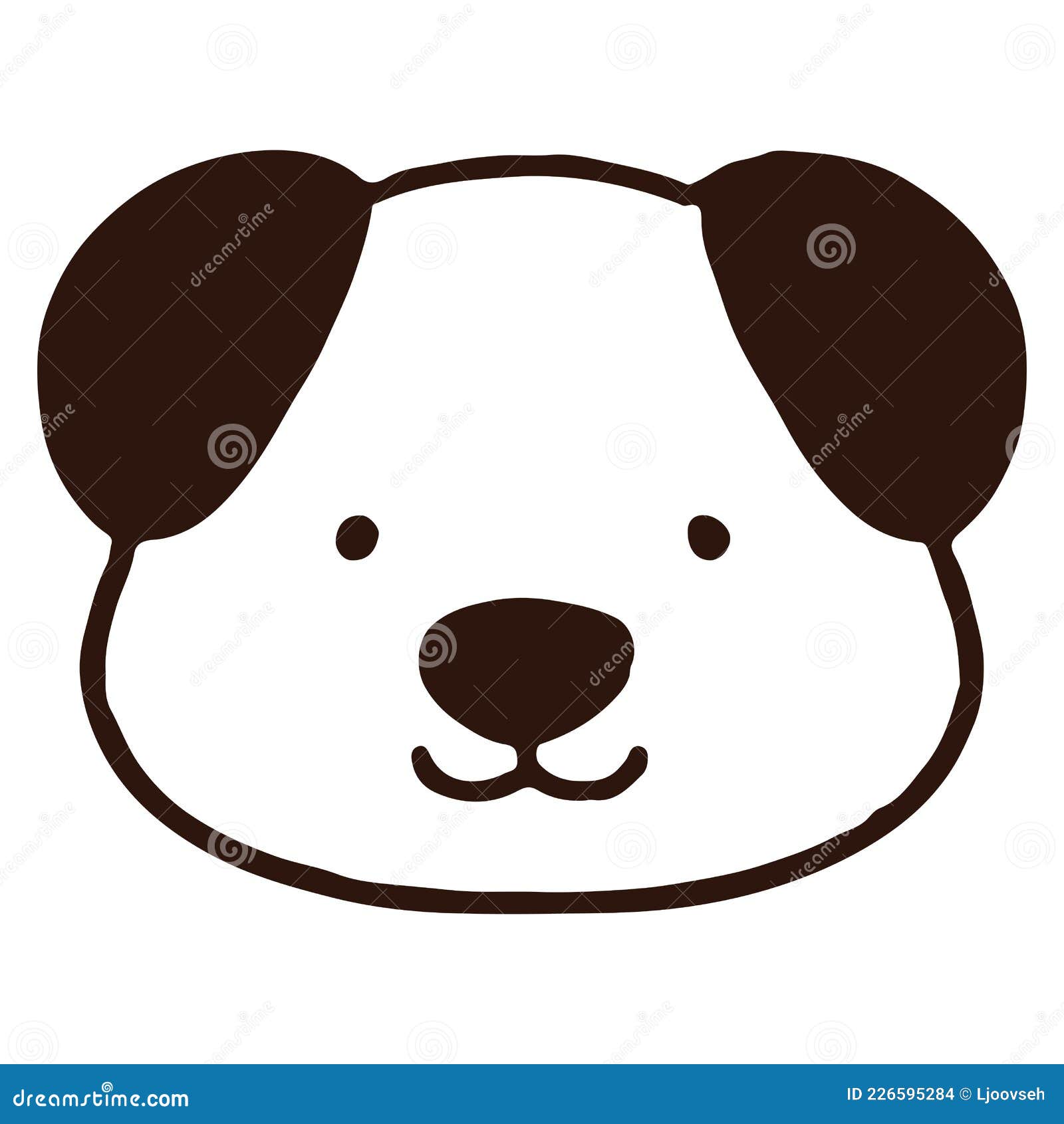 Simple and Cute Dog Line Art Stock Vector - Illustration of fauna, face ...