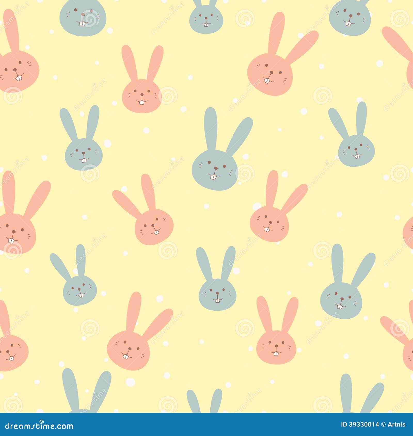 Simple Cute Easter Pattern with Rabbits Stock Vector - Illustration of ...