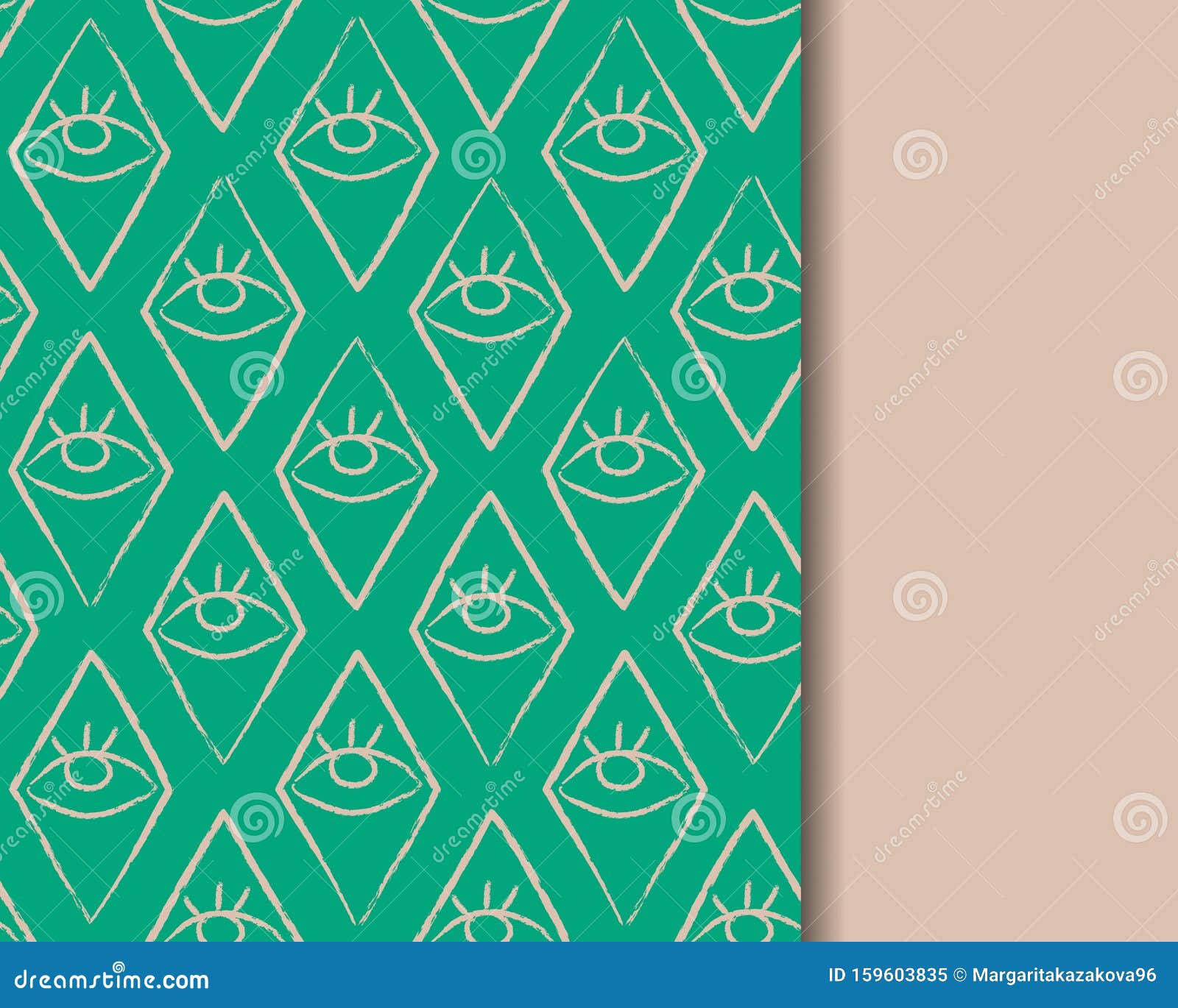 Simple and Cute Eye Pattern with Geometric Elements. Wallpapers ...