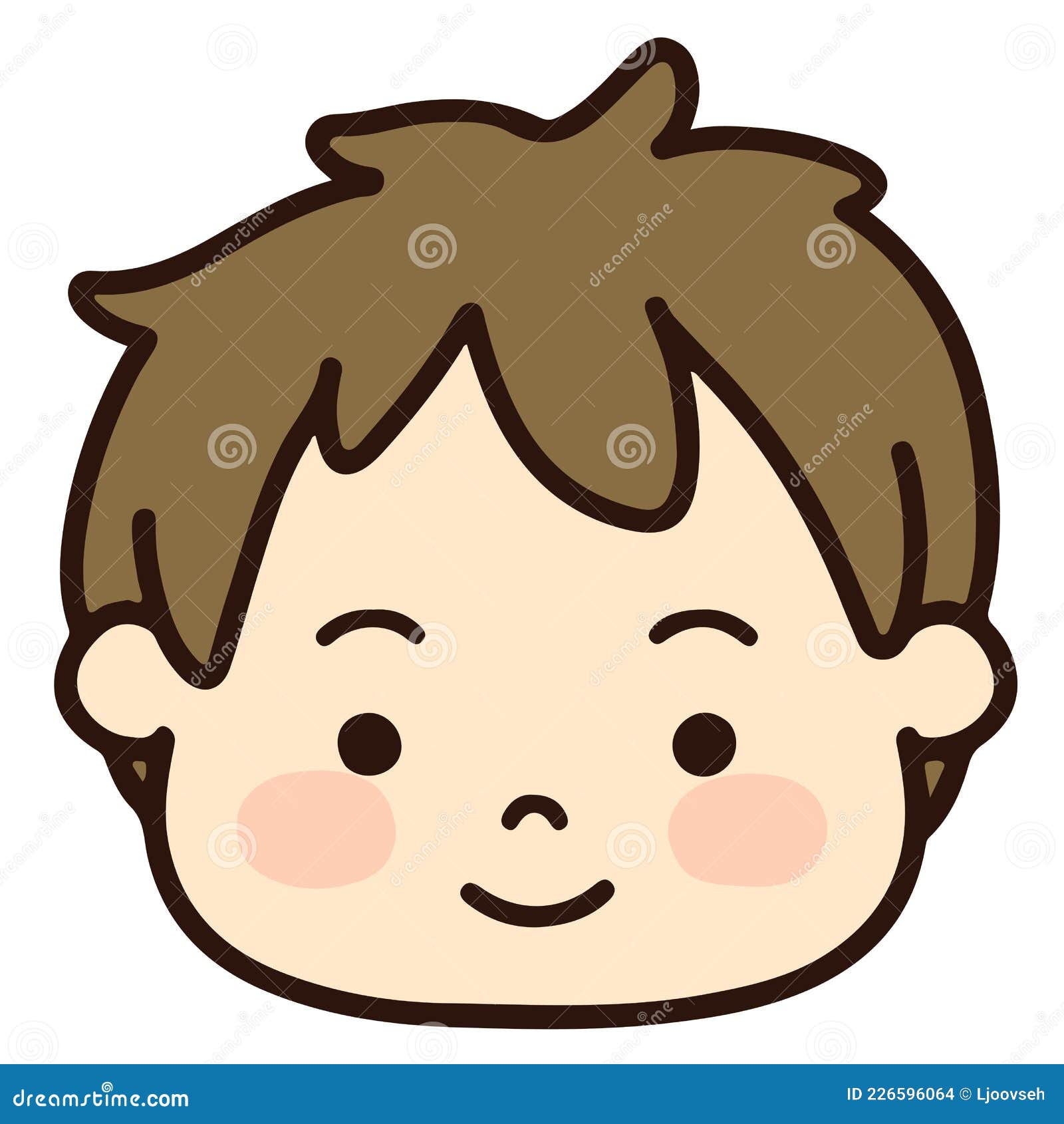 Simple and Cute Face of a Boy Smiling Stock Vector - Illustration of ...